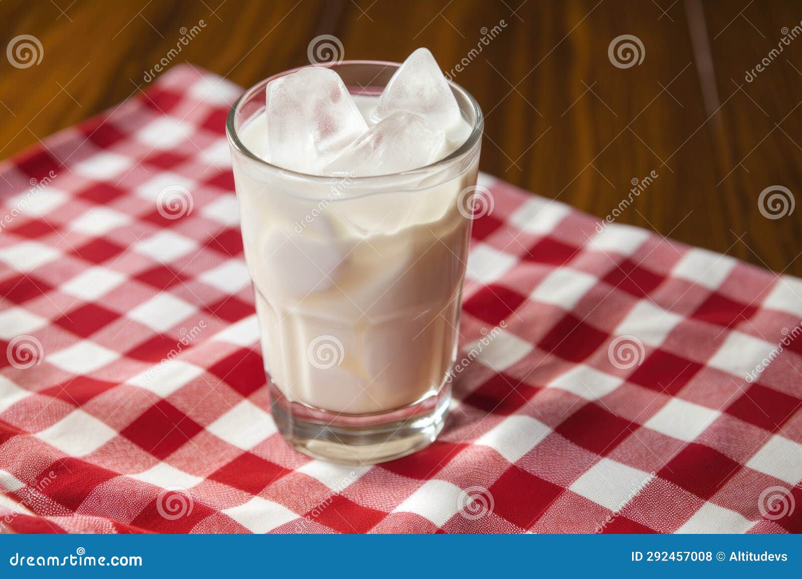 A Glass of Cream Soda on a Checkered Cloth Stock Photo - Image of ...