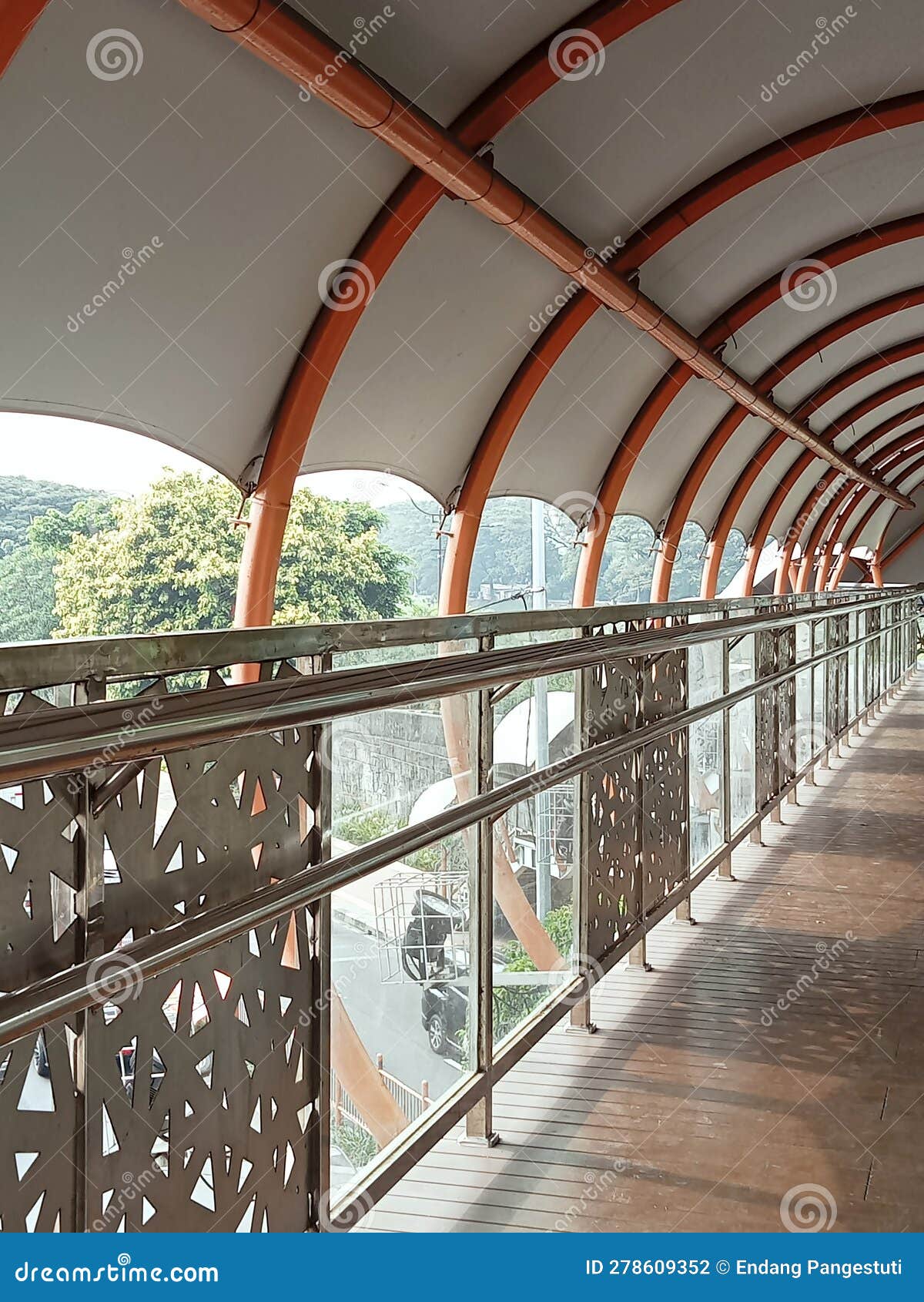 Glass Crossing Bridge Walls. Stock Photo - Image of glass, bridge ...