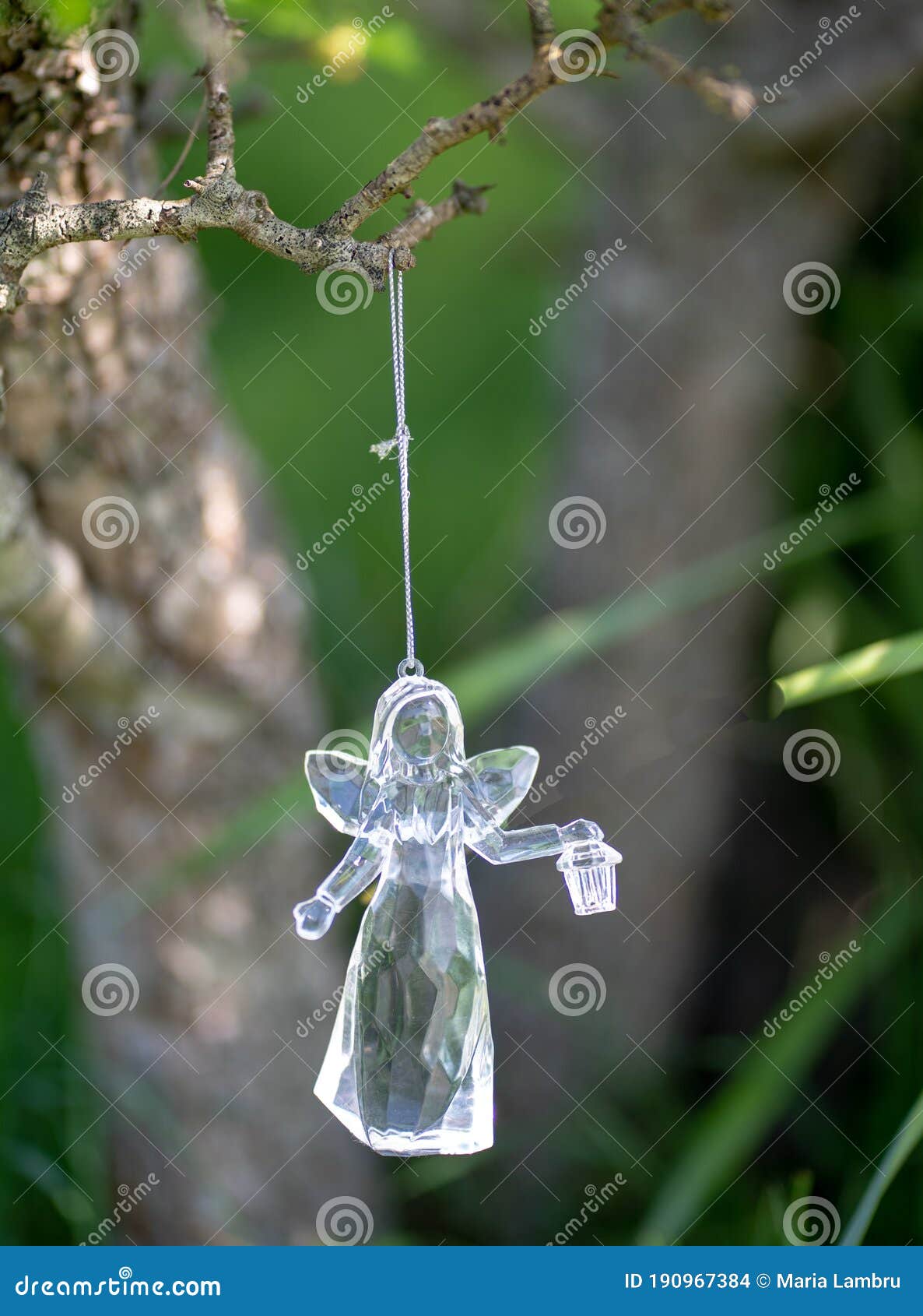 Glass Crystal Angel Left on a Branch Tree Stock Photo - Image of heaven ...