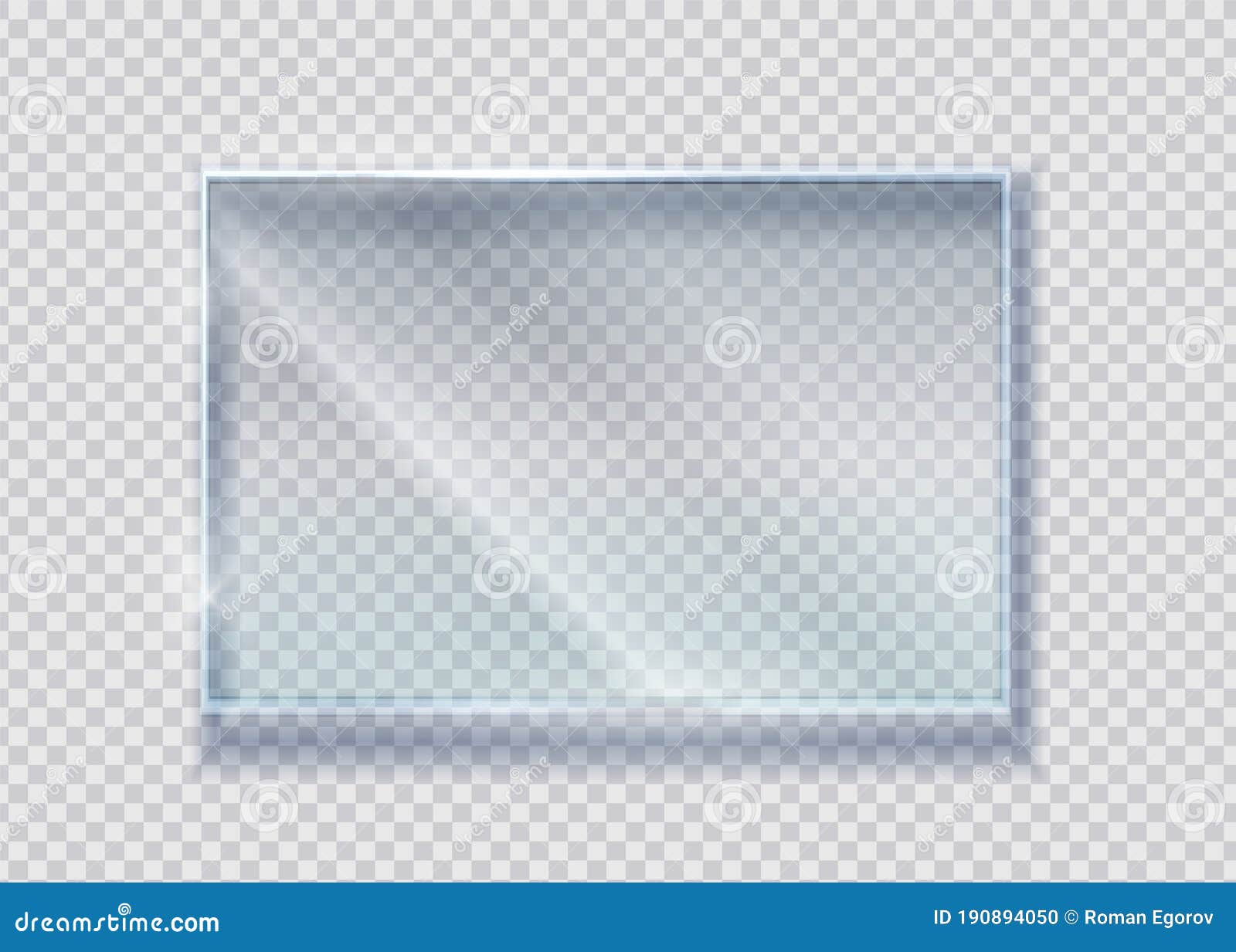 Glass Crystal Banner. Vector Realistic Clear Rectangle Clear Window ...
