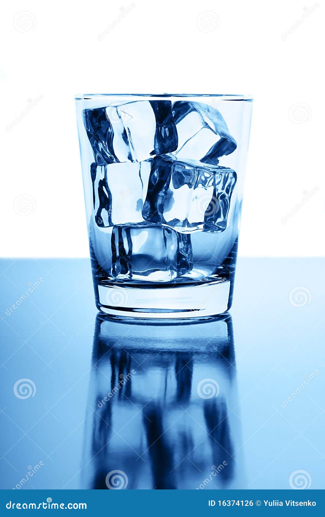 Glass with Crystal Clear Ice Cubes Stock Photo - Image of frost ...