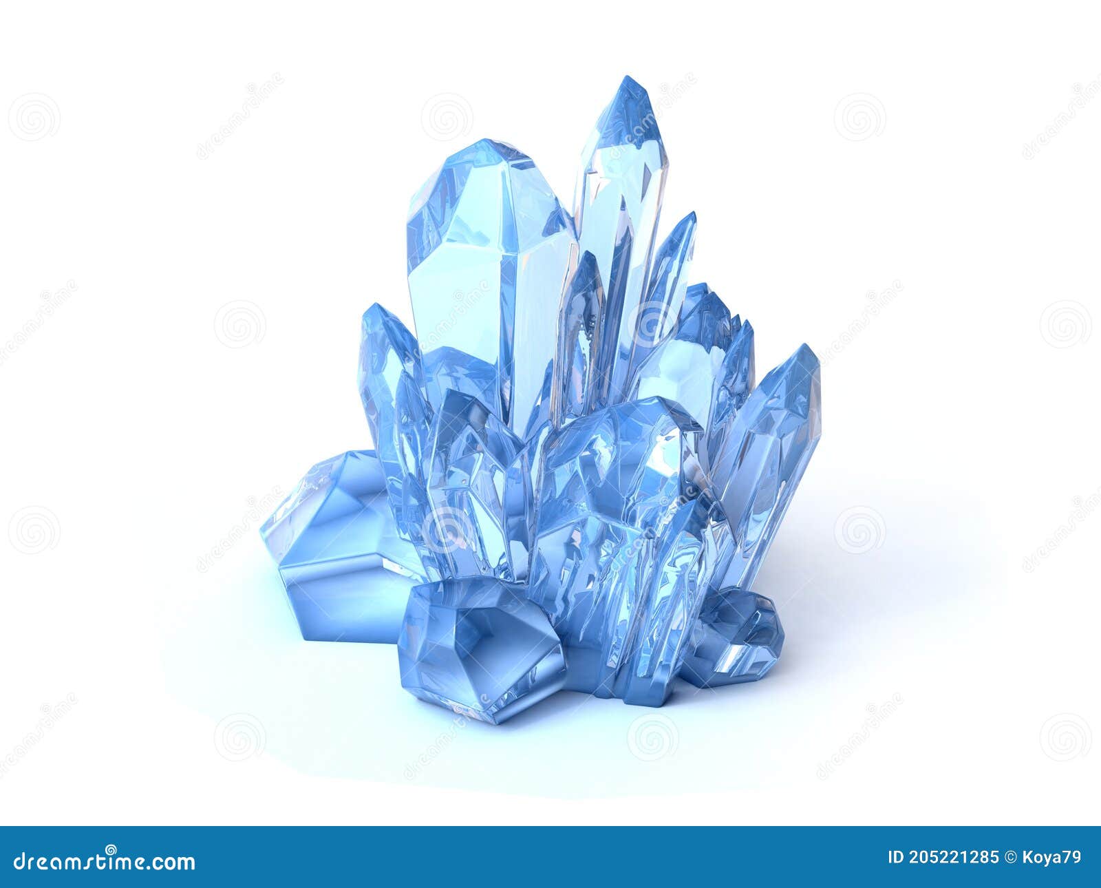 Glass Crystal 3d Rendering, on White Background Stock Illustration ...