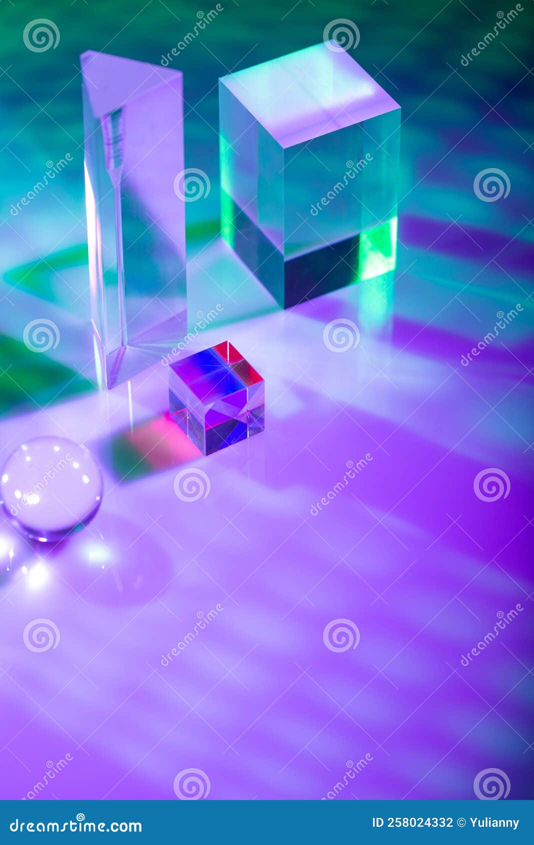 Glass Crystal Prism. Multicolor Light Effect Stock Photo - Image of ...