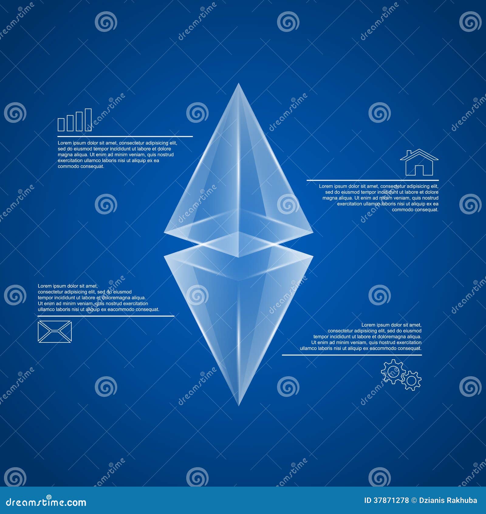 Glass crystals infographic stock illustration. Illustration of bright ...