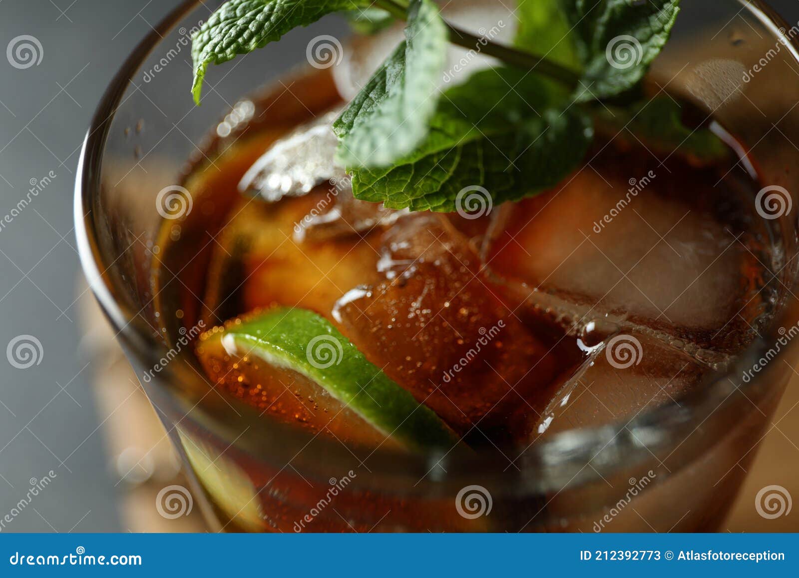 Glass of Cuba Libre Cocktail, Close Up Stock Image - Image of freshness ...