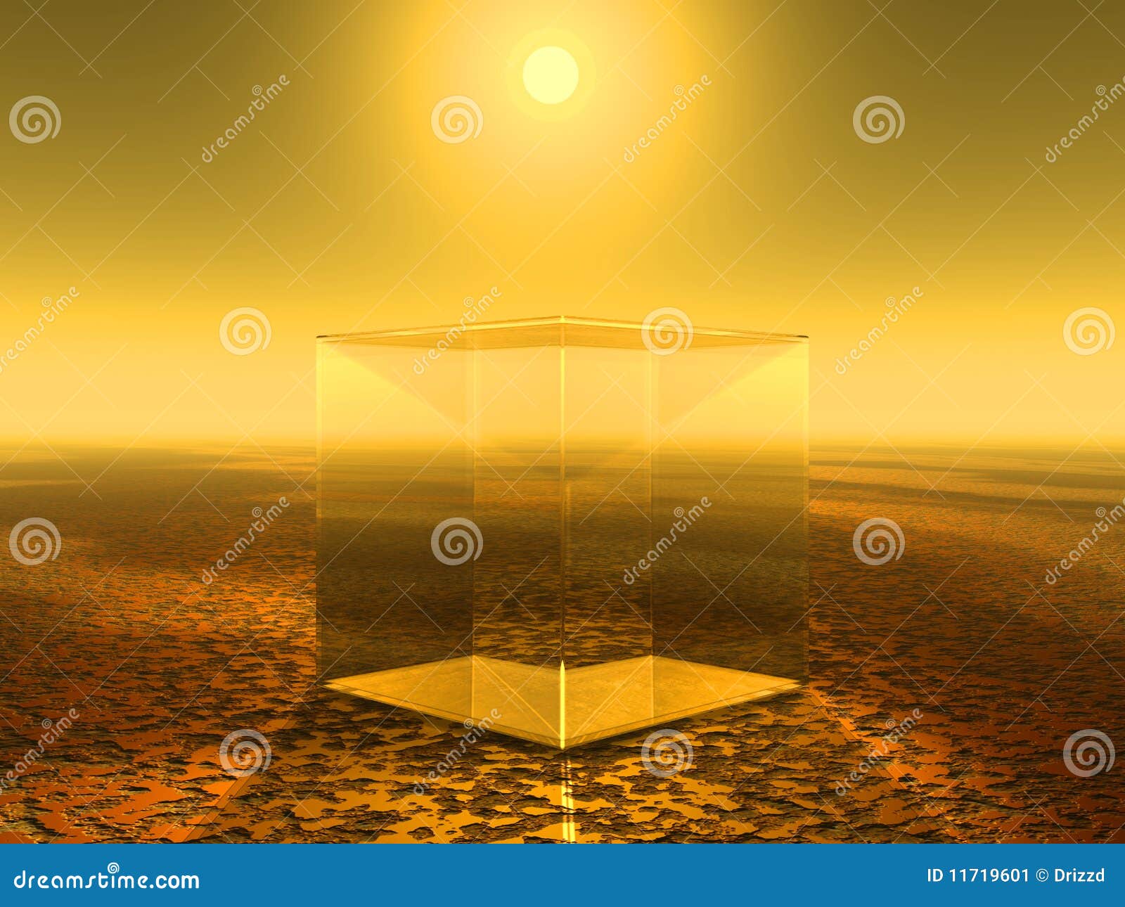 A Glass Cube With Glass Stars Rotates Around Its Axis 3d Stock Image ...
