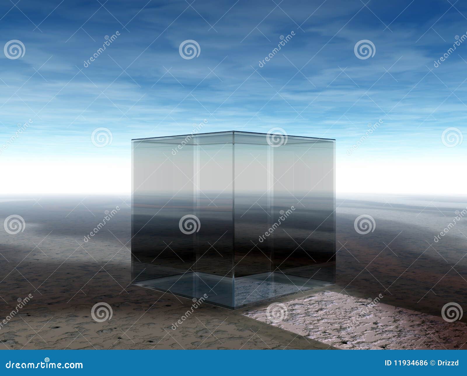A Glass Cube With Glass Stars Rotates Around Its Axis 3d Stock Image ...