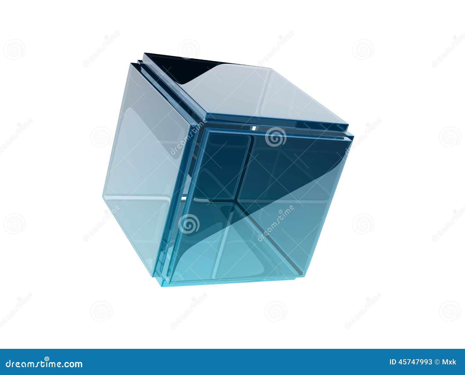 Glass cube stock illustration. Illustration of glass - 45747993