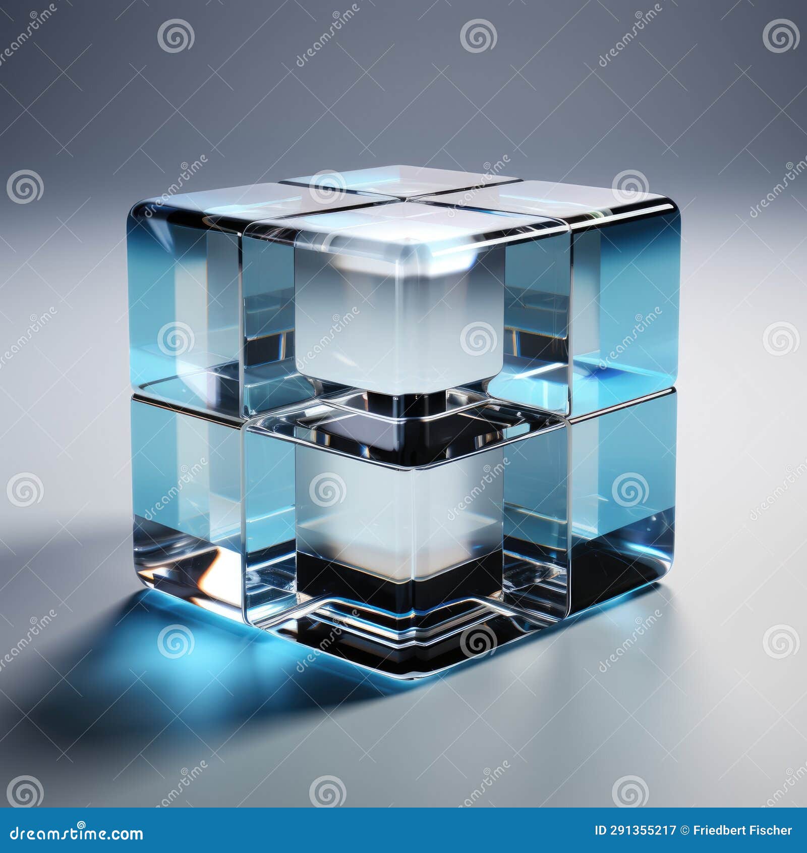 A Glass Cube with a Light Inside of it. Stock Illustration ...