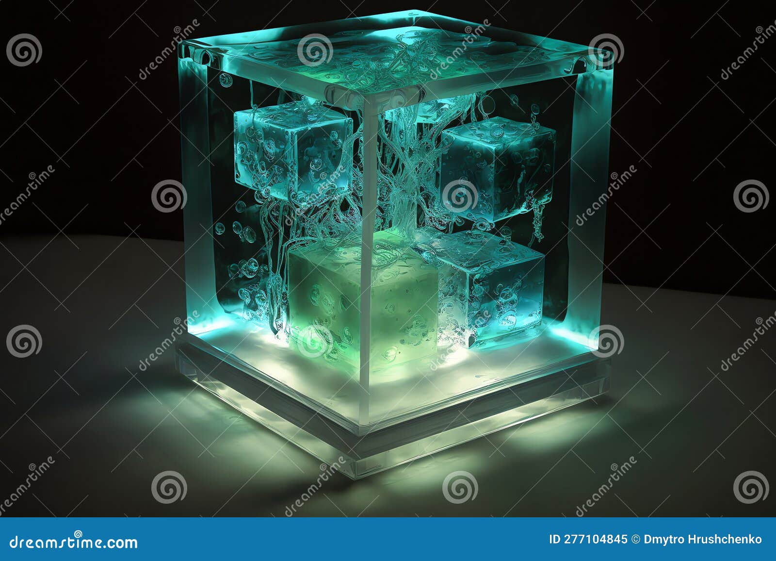 Glass Cube Stand. Glass Material. Cube Shape. Geometric Stock ...