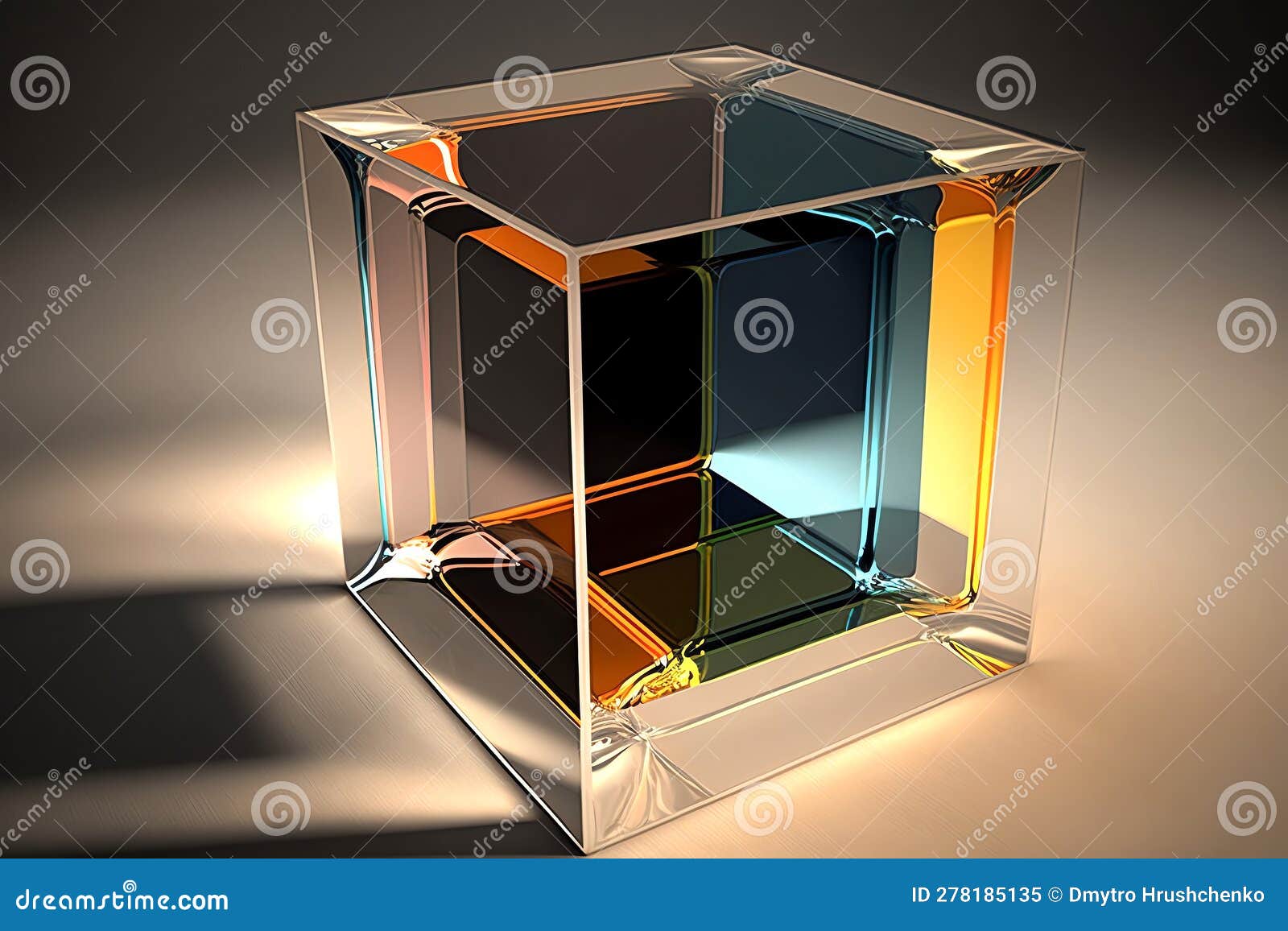 Glass Cube Stand. Glass Material. Cube Shape. Geometric. Generative AI ...