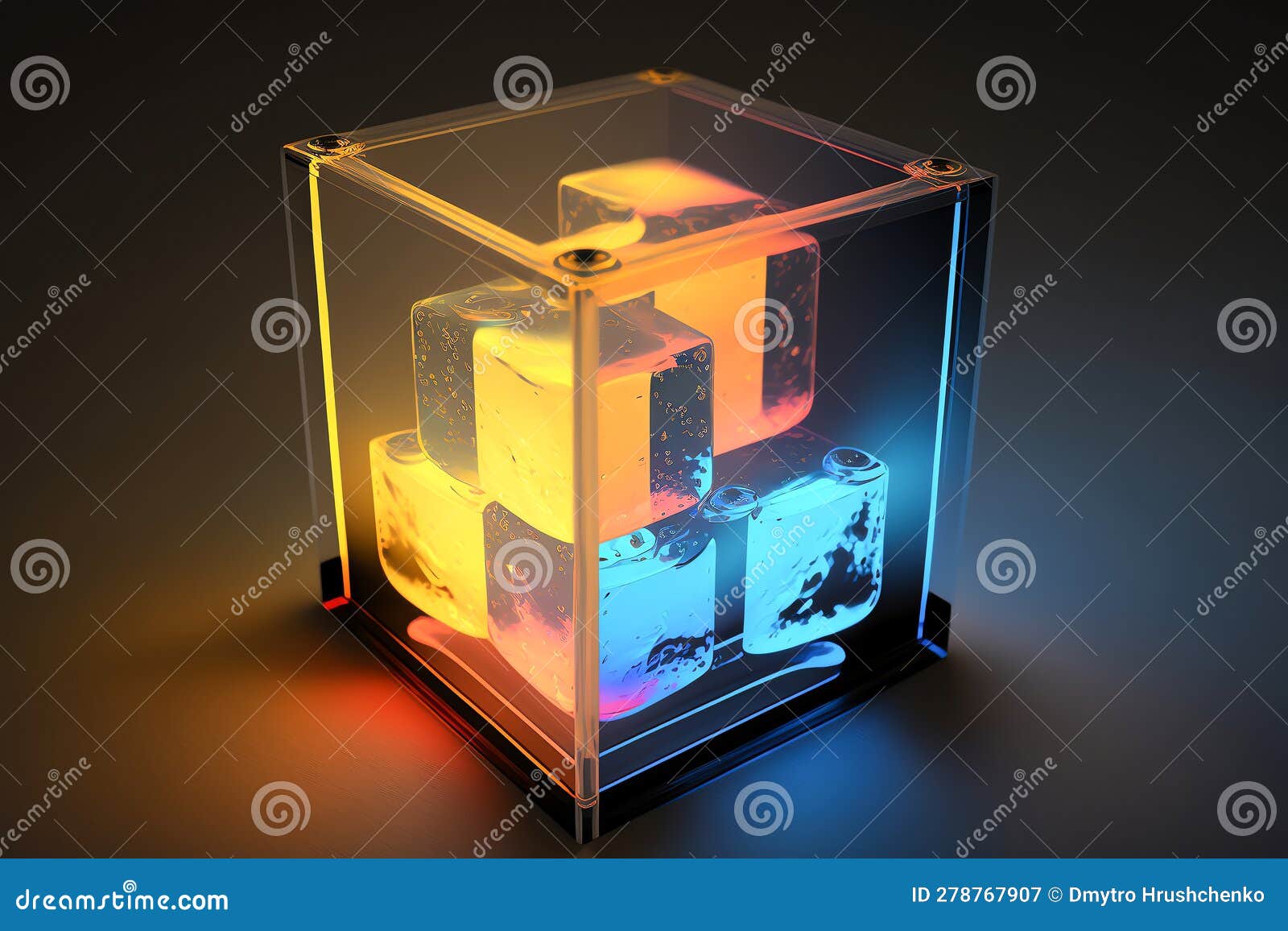 Glass Cube Stand. Glass Material. Cube Shape. Geometric. Generative AI ...