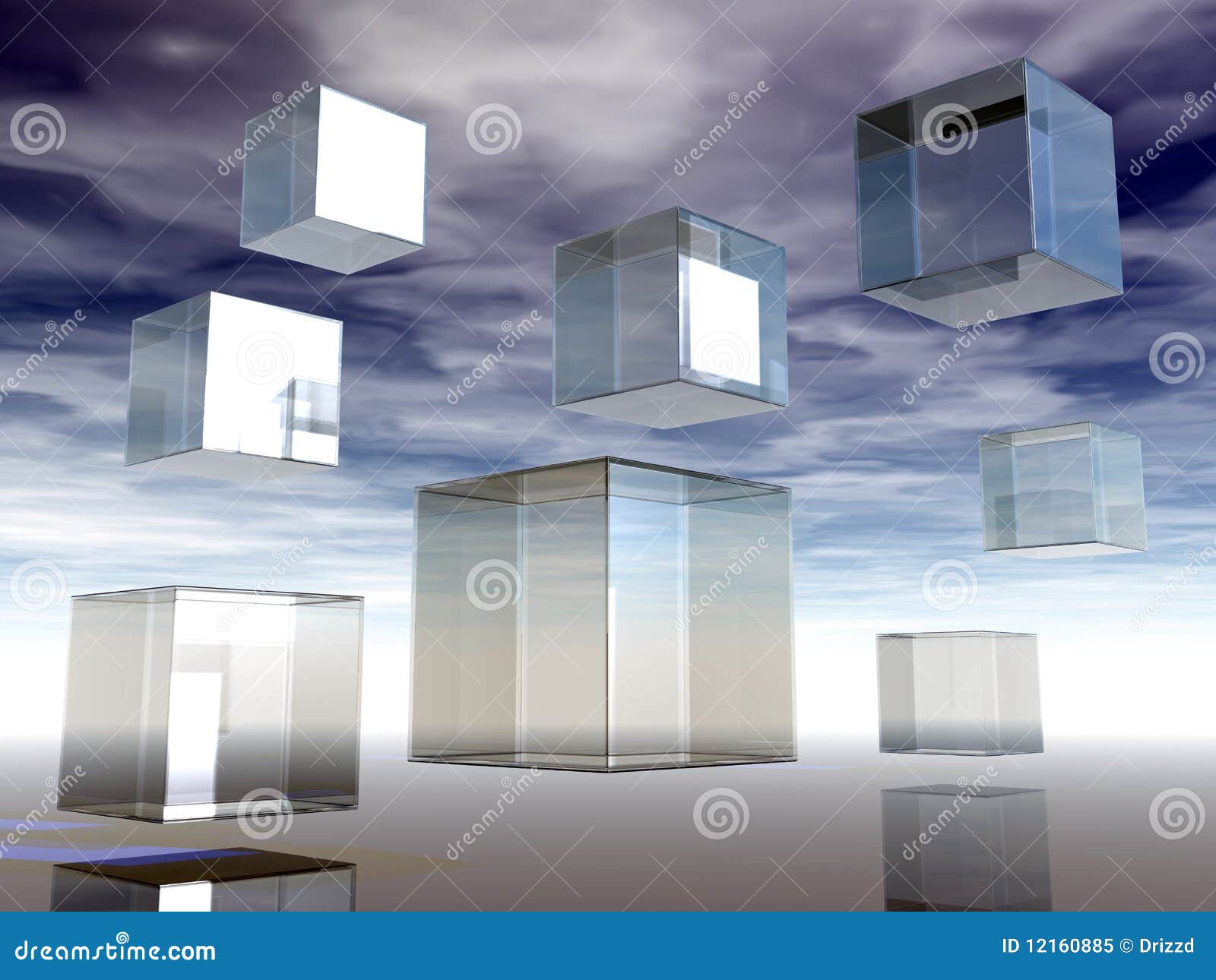 Glass cubes stock illustration. Illustration of transparency - 12160885