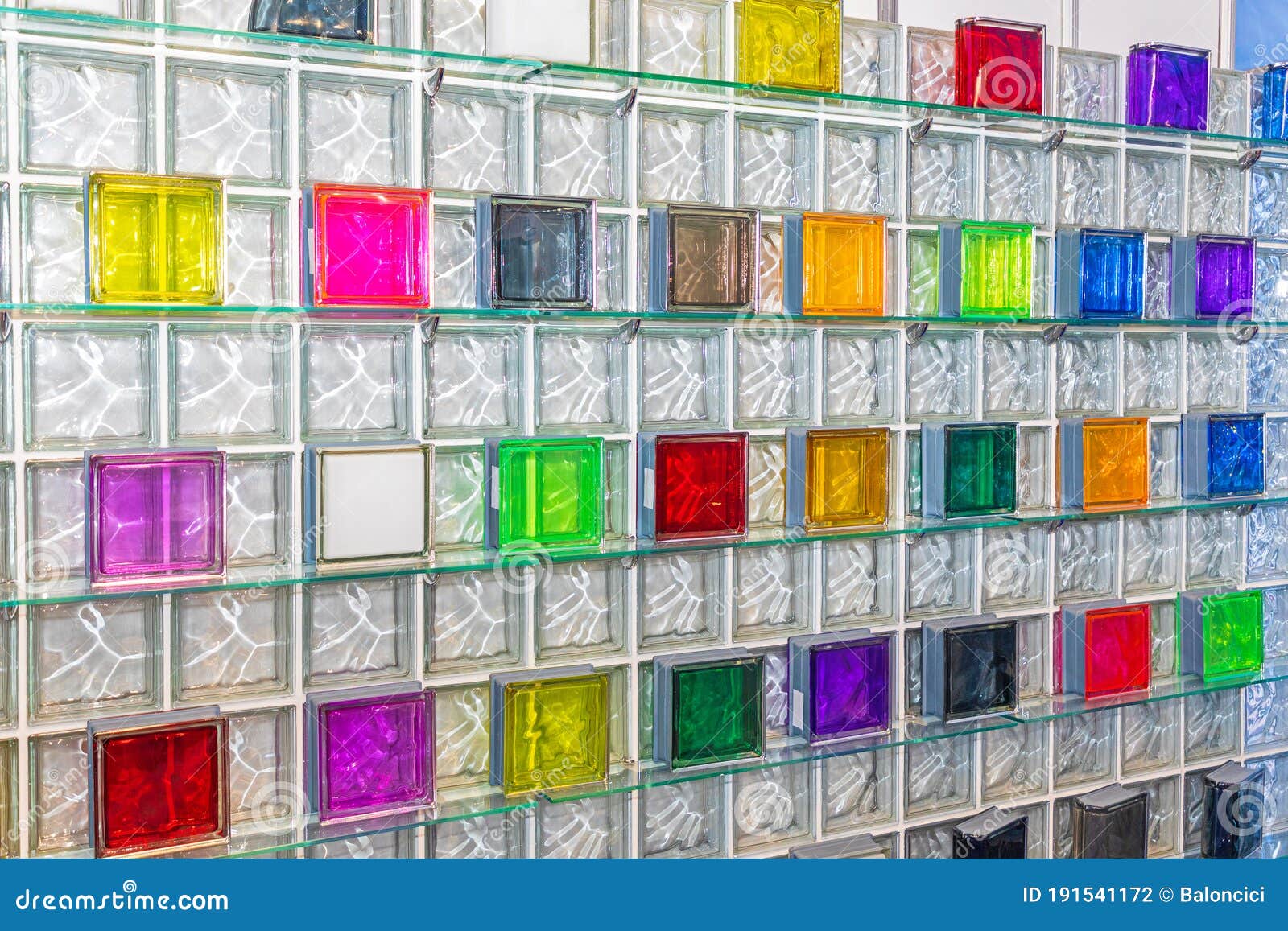 Glass Cubes Wall stock photo. Image of decor, building - 191541172