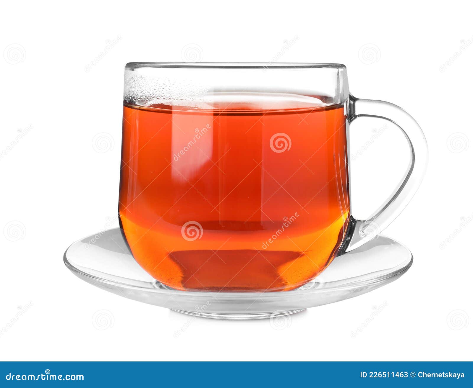 Glass Cup of Aromatic Rooibos Tea Isolated on White Stock Image - Image ...