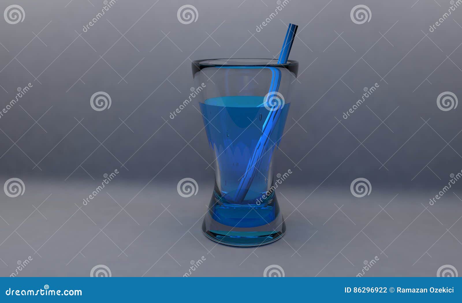 Glass Cup; Cocktail Front View 3d Render Stock Illustration ...