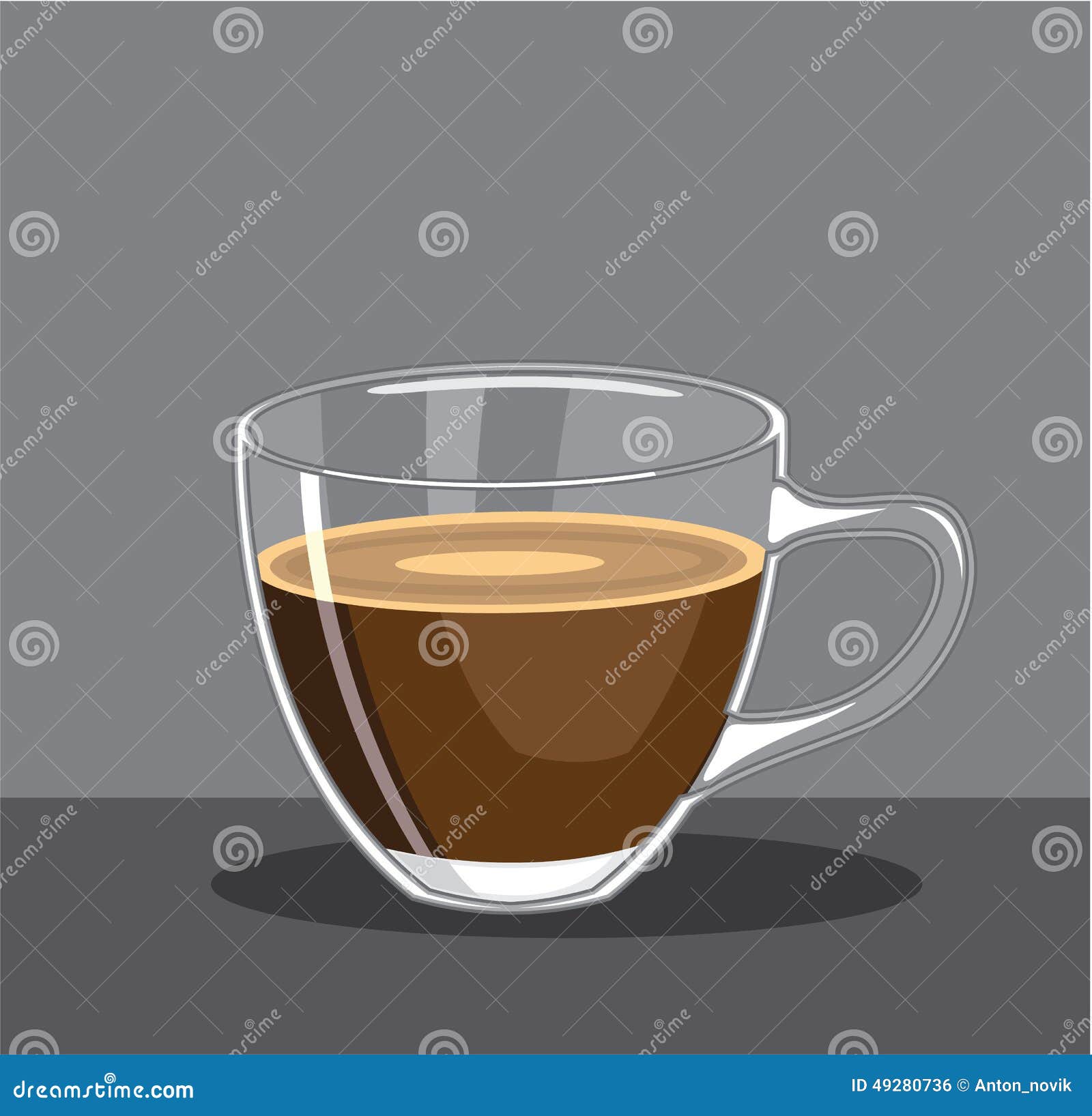 Glass Cup of Coffee Vector stock vector. Illustration of heat - 49280736