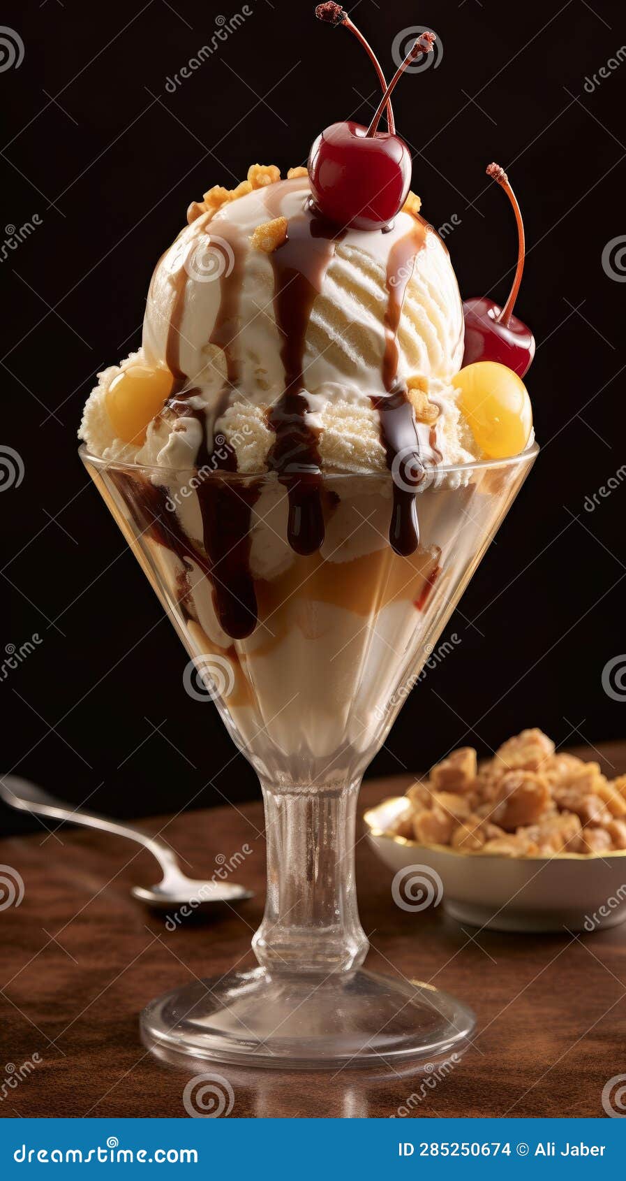 Glass Cup Full of Ice Cream Stock Photo - Image of strawberry, white ...