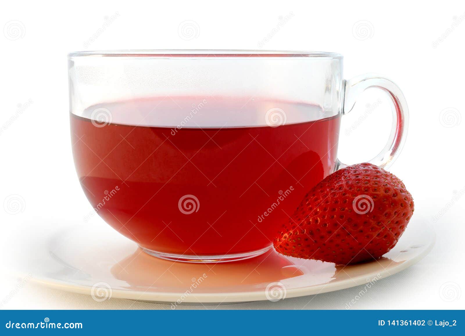Glass Cup of Hot Aromatic Red Tea with Strawberry Stock Photo - Image ...