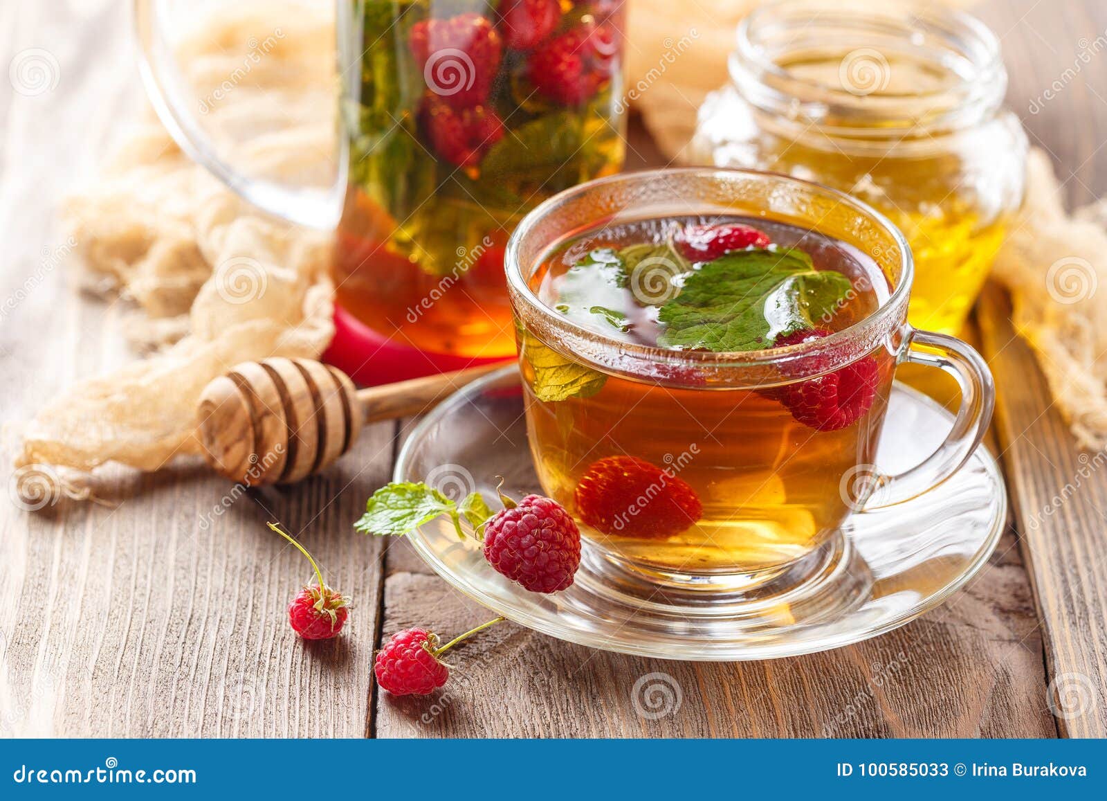 Tea with Mint and Raspberry Stock Image - Image of healthy, raspberries ...