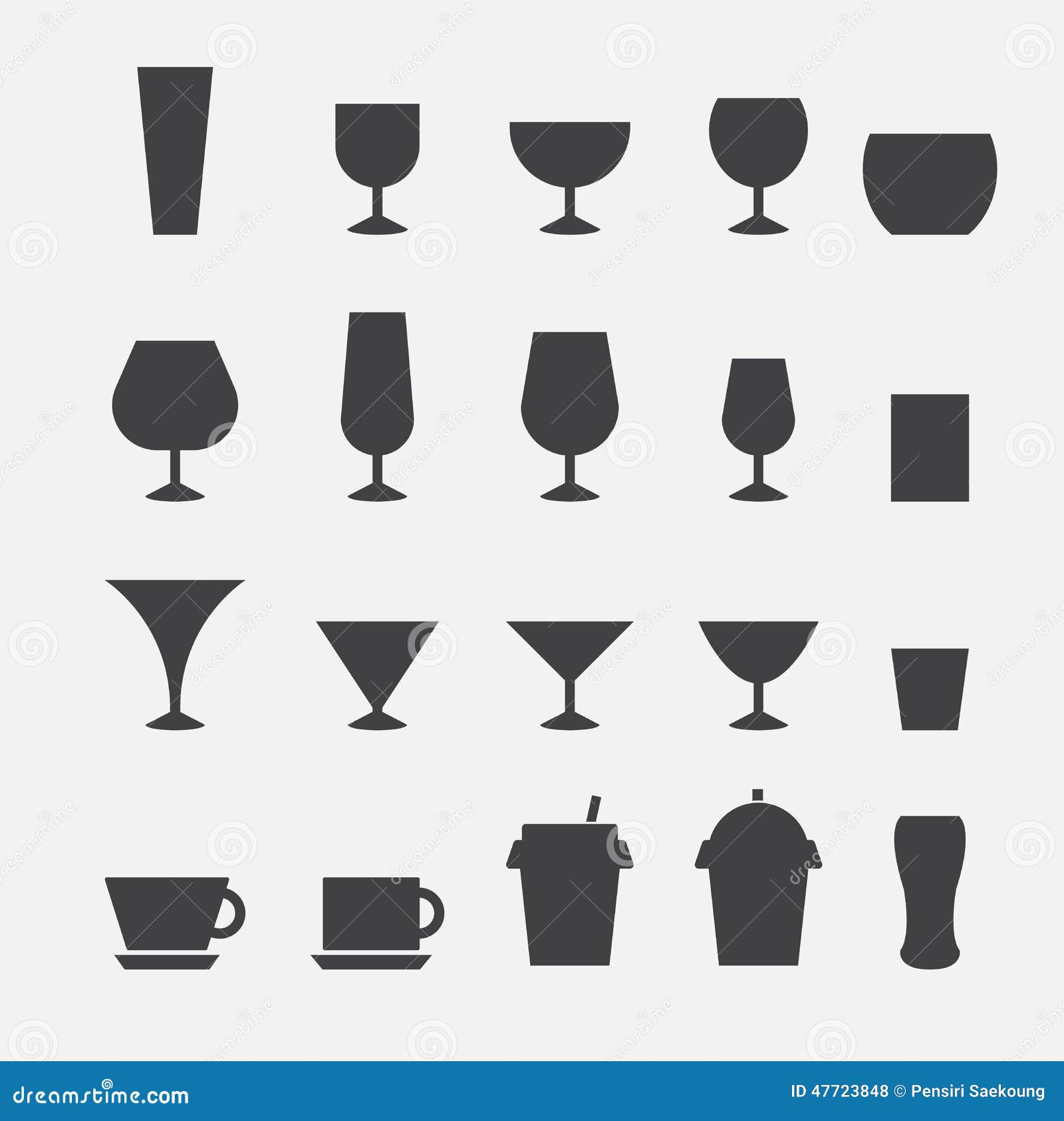Glass and cup icon stock vector. Illustration of icon - 47723848