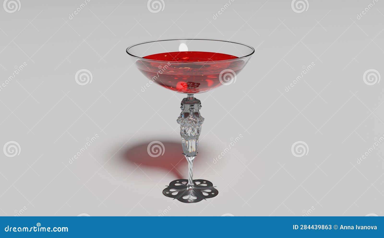 Glass Cup with a Magic Elixir Potion of Red Color. Love Elixir in a ...
