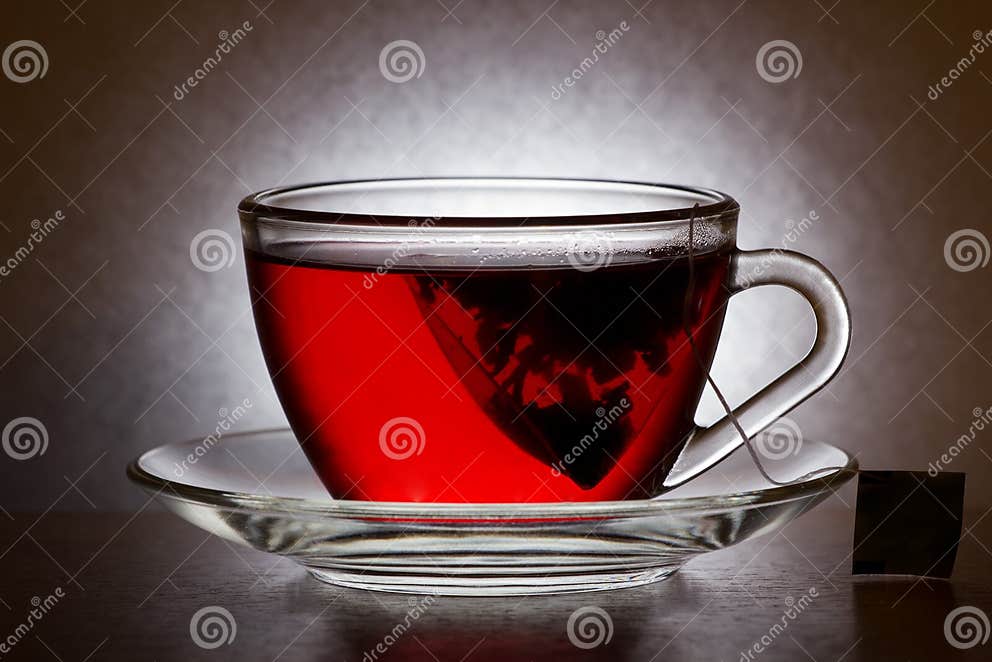 Glass Cup With Tea Bag Stock Image Image Of Crystal 53122175