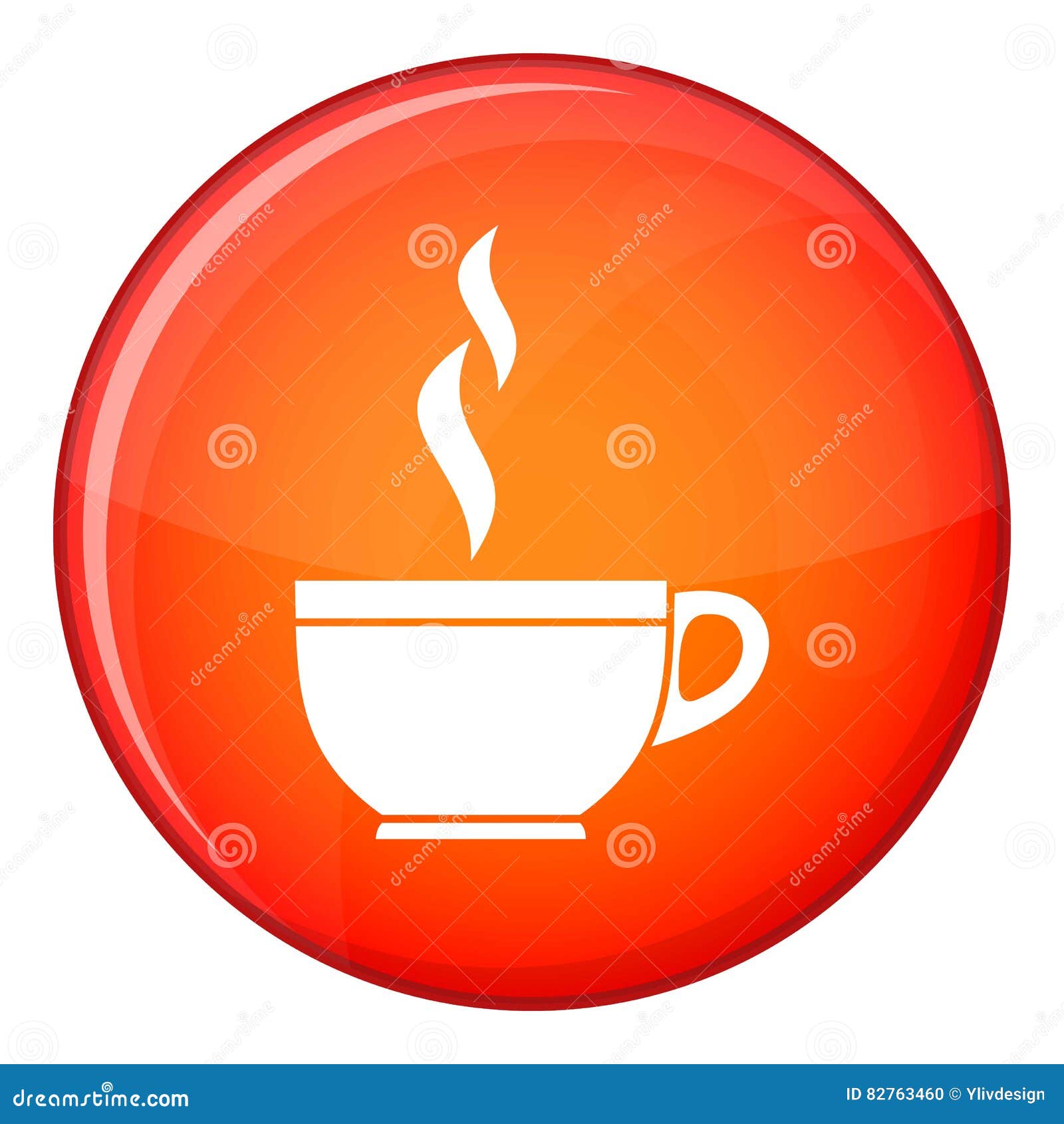 Glass Cup of Tea Icon, Flat Style Stock Vector - Illustration of ...