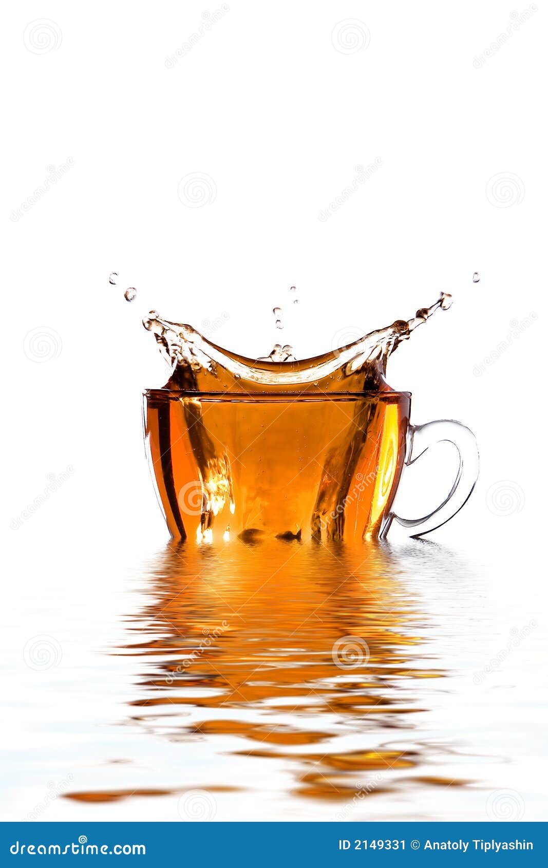 Glass Cup of Tea with Splash Stock Image - Image of glass, freeze: 2149331