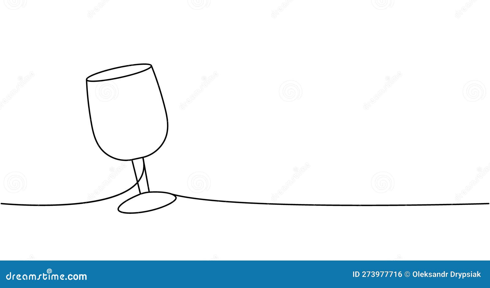Glass Cup, Wine Glass One Line Continuous Drawing. Empty Glass or ...