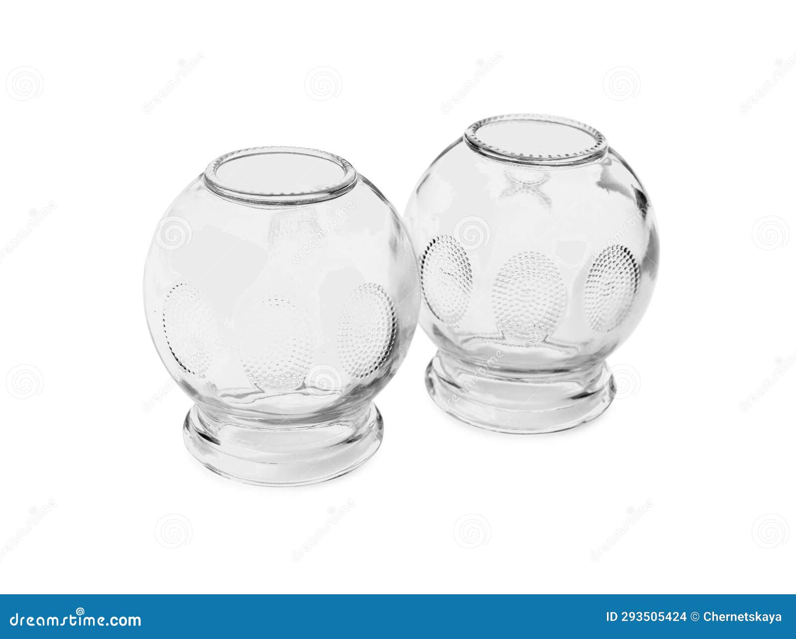 Glass Cups Isolated on White. Cupping Therapy Stock Photo - Image of ...