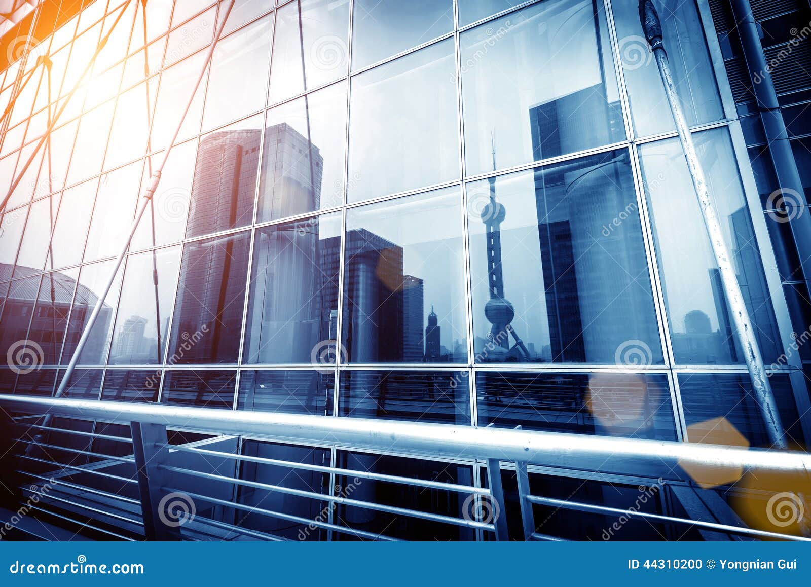 Glass Curtain Wall Projection Stock Photo - Image of housing, glass ...