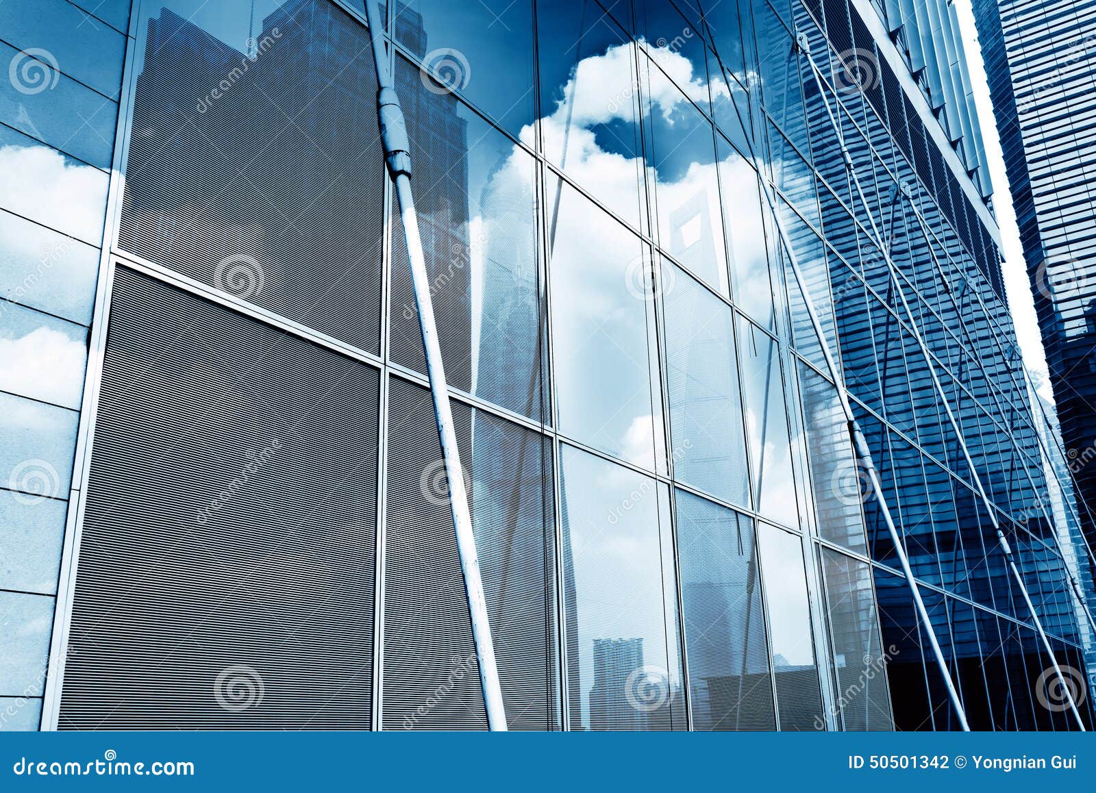 Glass Curtain Wall Projection Stock Photo - Image of city, business ...