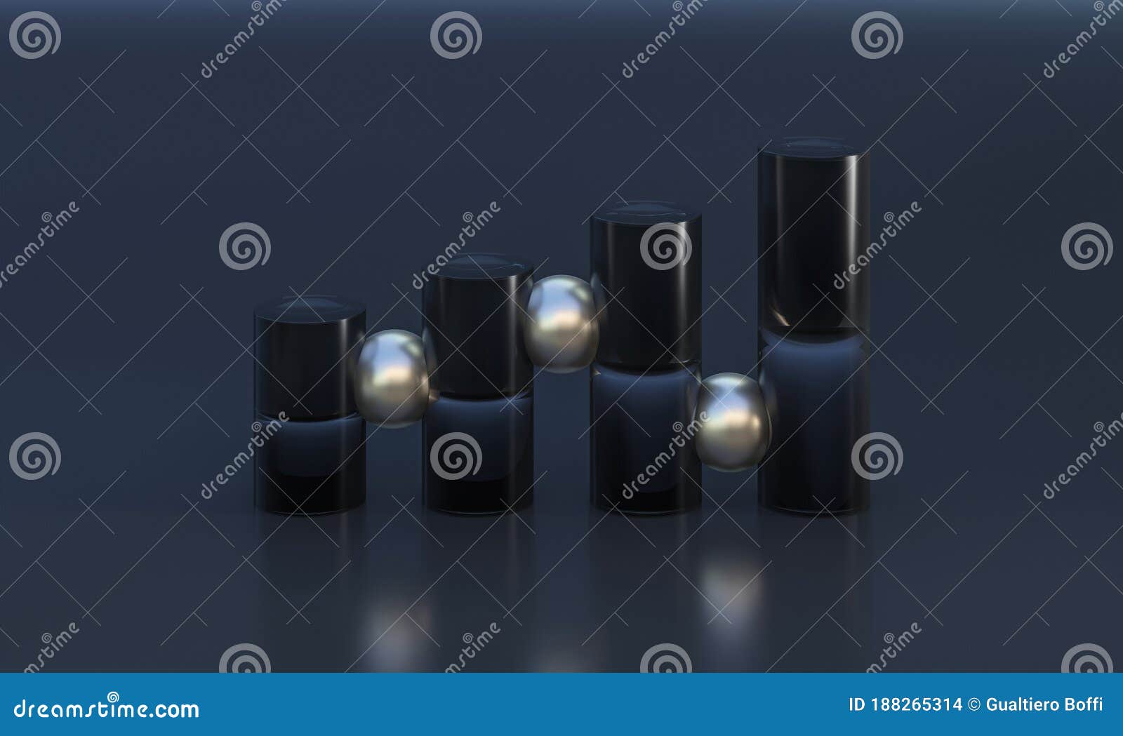 Glass Cylinders and Metal Balls Stock Illustration - Illustration of ...