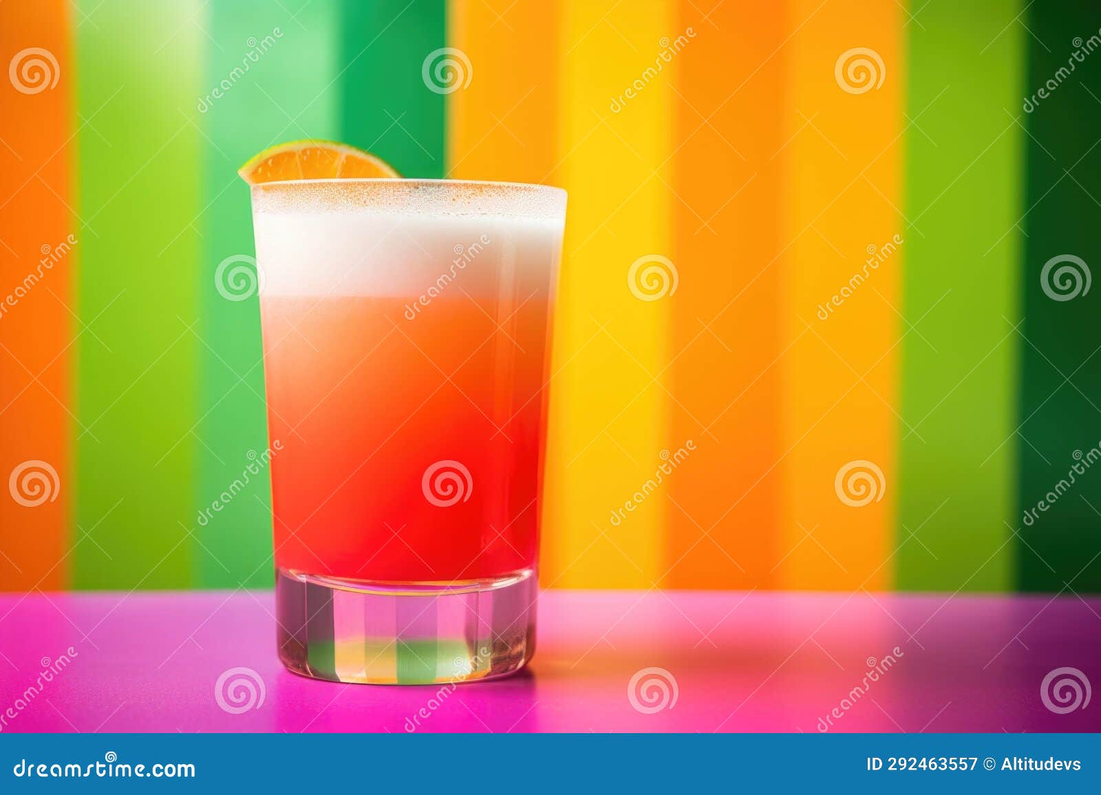 Glass of Daiquiri with a Bright Colorful Background Stock Image - Image ...
