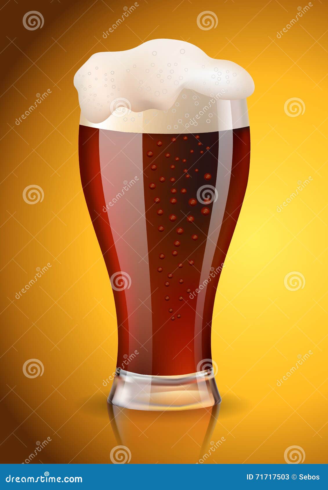 Glass with Dark Beer Created with Gradient Meshes Stock Vector ...