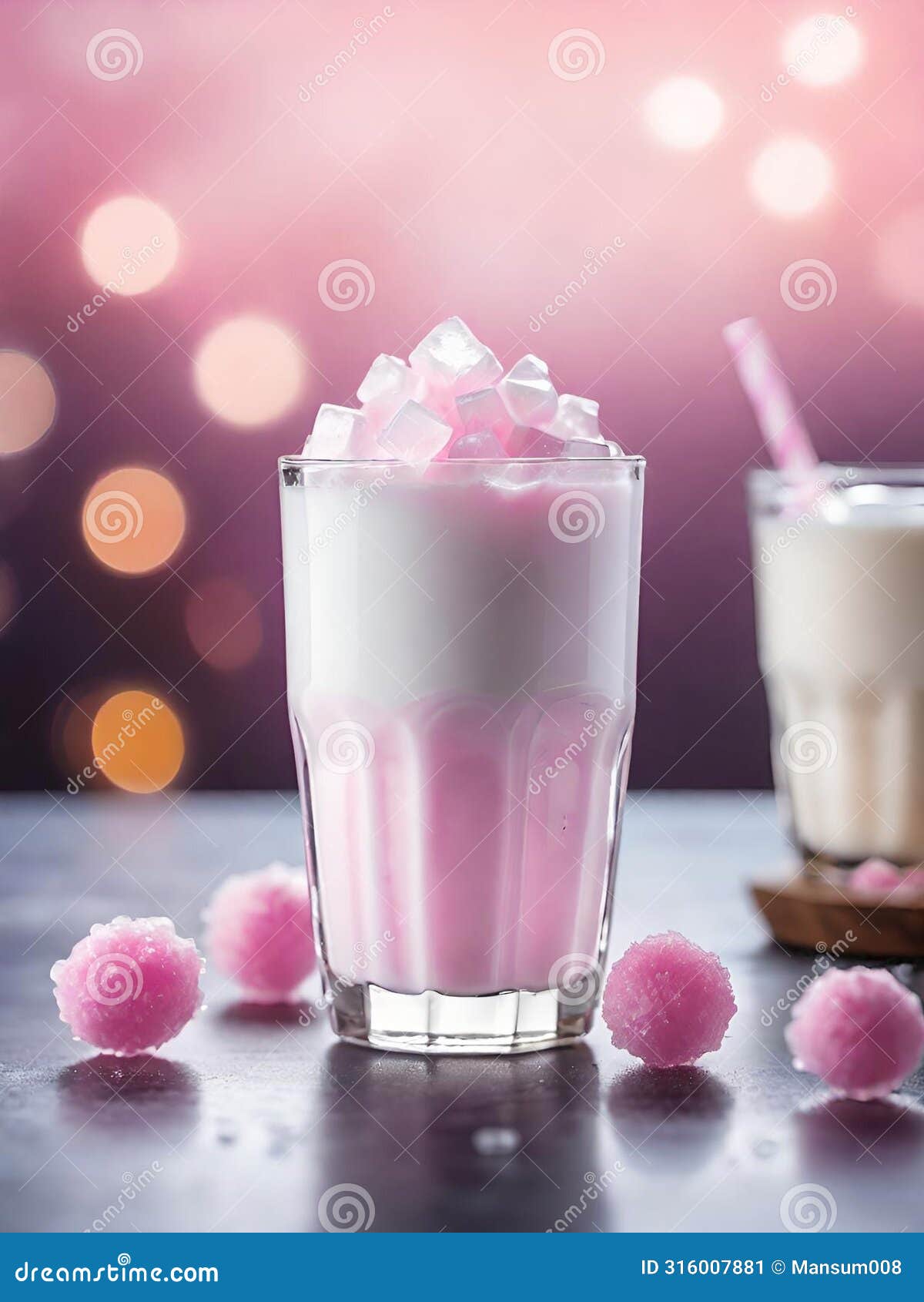 Glass of Delicious Milkshake on Table Stock Illustration - Illustration ...
