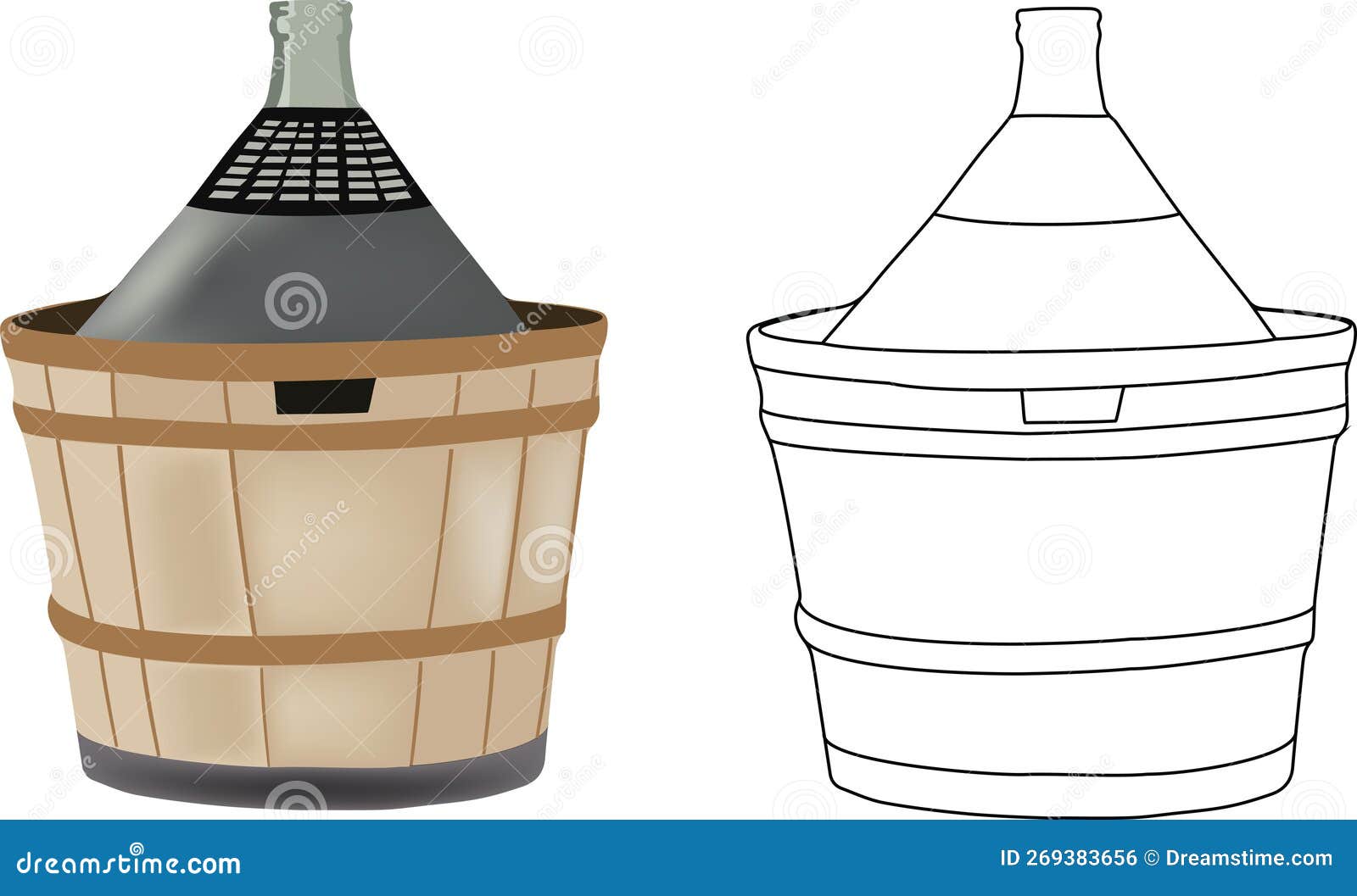 Glass Demijohn Containing and Transport of Wine- Stock Photo - Image of ...