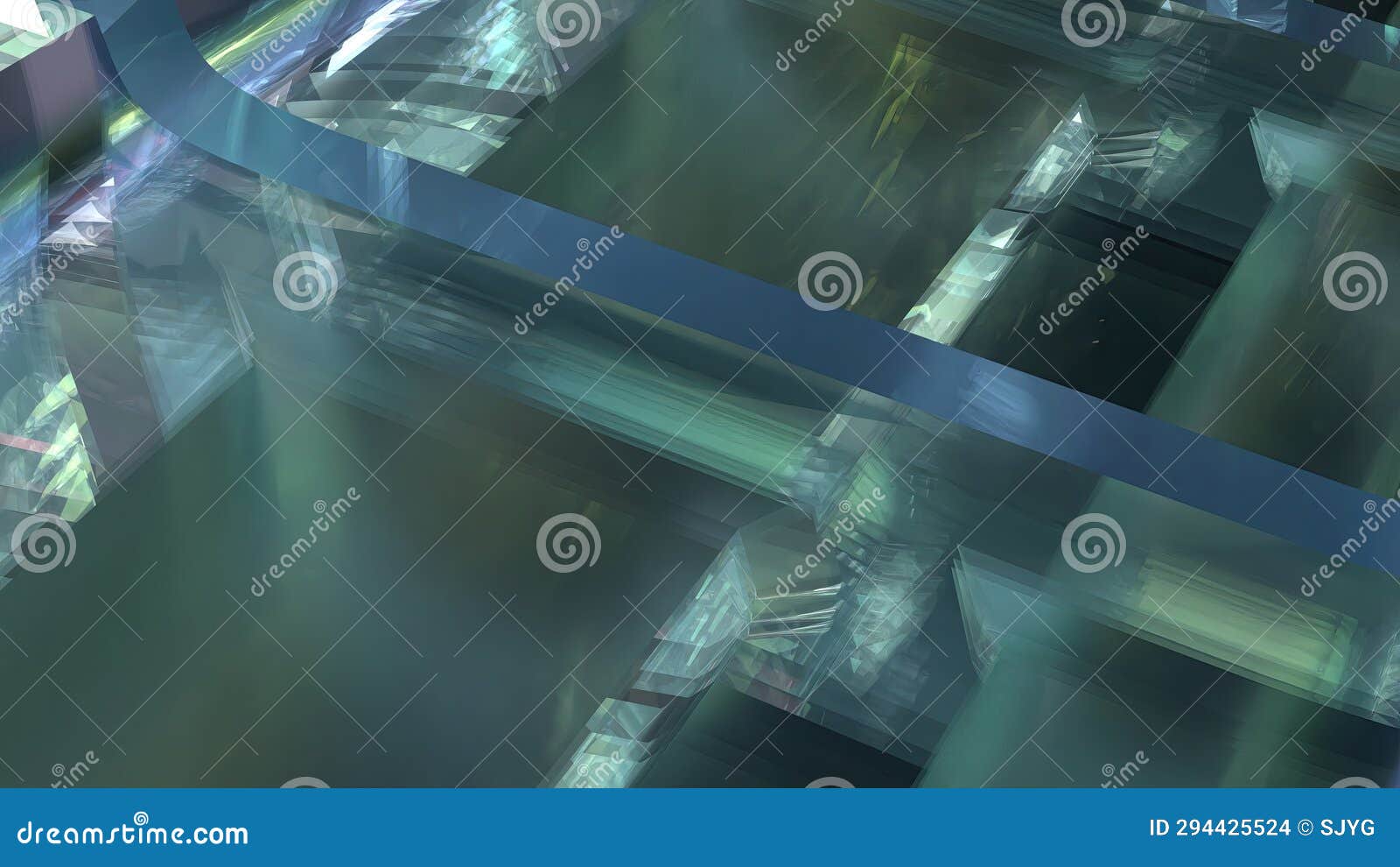 Glass Diagonal Box Refraction and Reflection Crystal Elegant Modern 3D ...