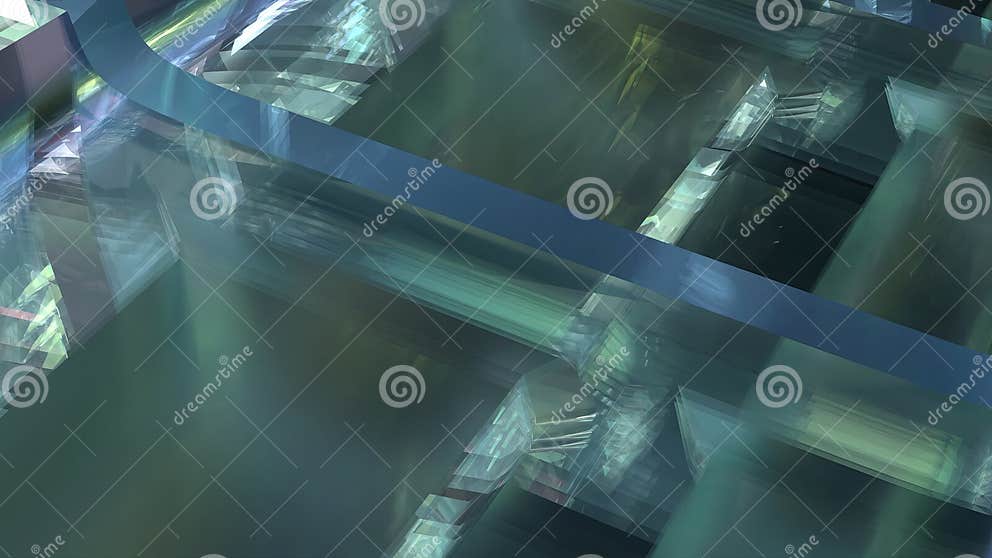 Glass Diagonal Box Refraction and Reflection Crystal Elegant Modern 3D ...