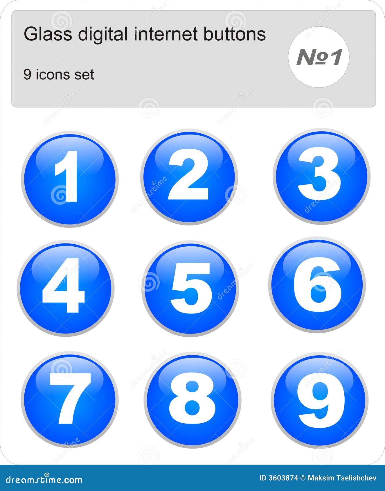Glass digital buttons stock illustration. Illustration of glass - 3603874