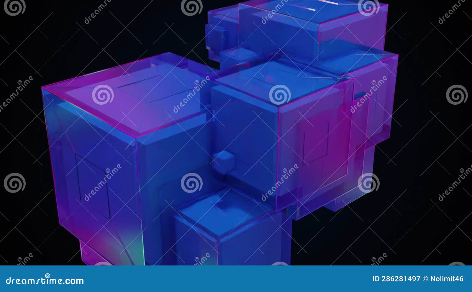 Glass digital cubes stock illustration. Illustration of abstract ...