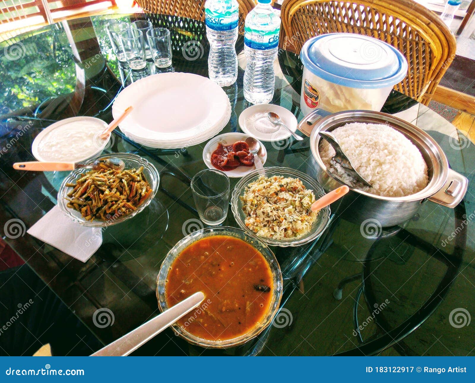 Indian Dinner Table With Food