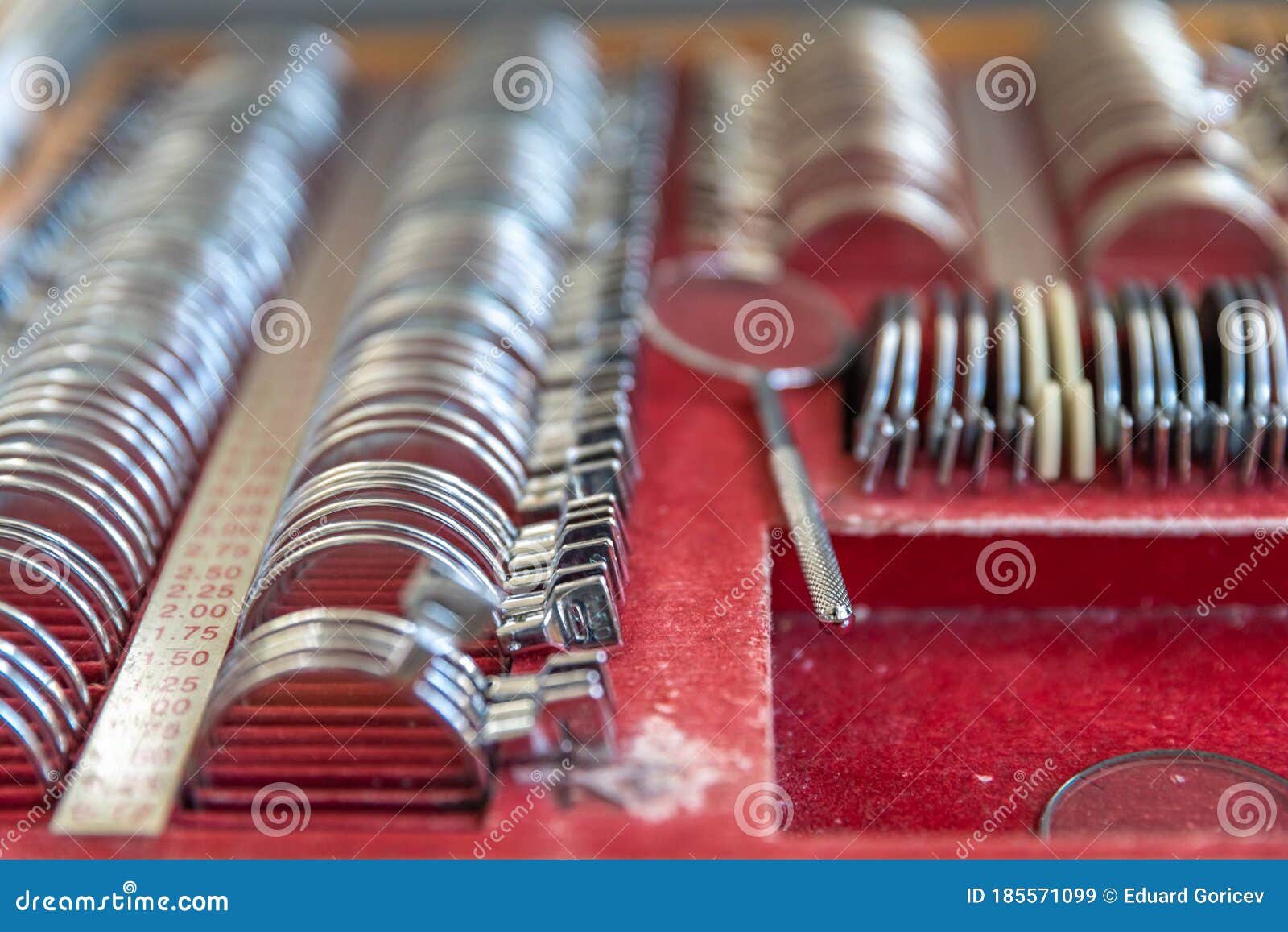 Glass Dioptric for Examination and Vision Measurement Stock Image ...