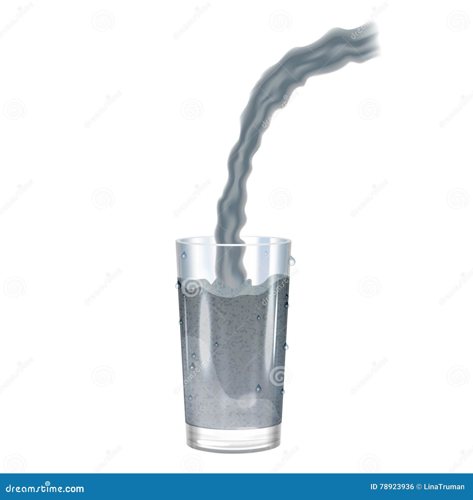 Glass with Dirty Water, Pollution Concept. Vector Illustration. Stock ...