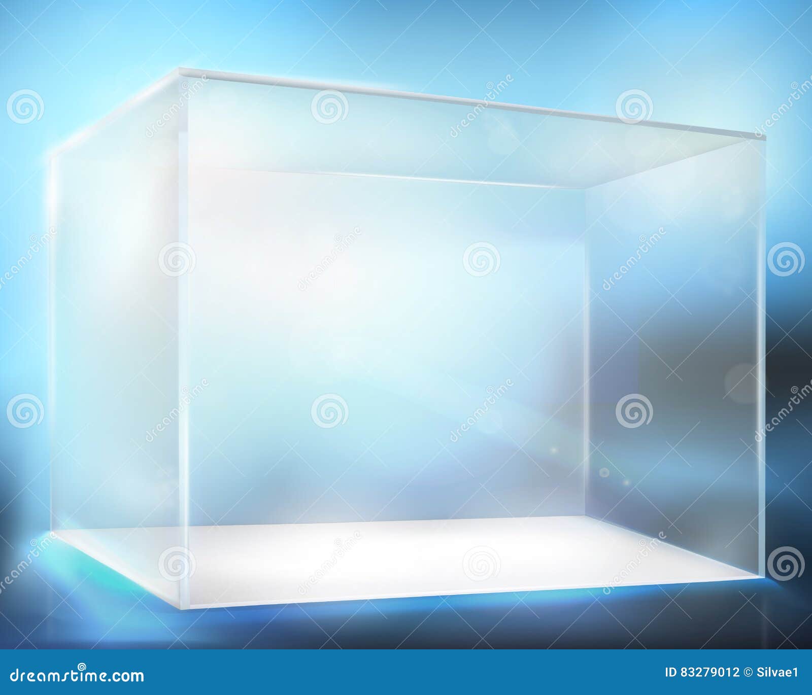 Glass Display Case. Vector Illustration. Stock Vector - Illustration of ...