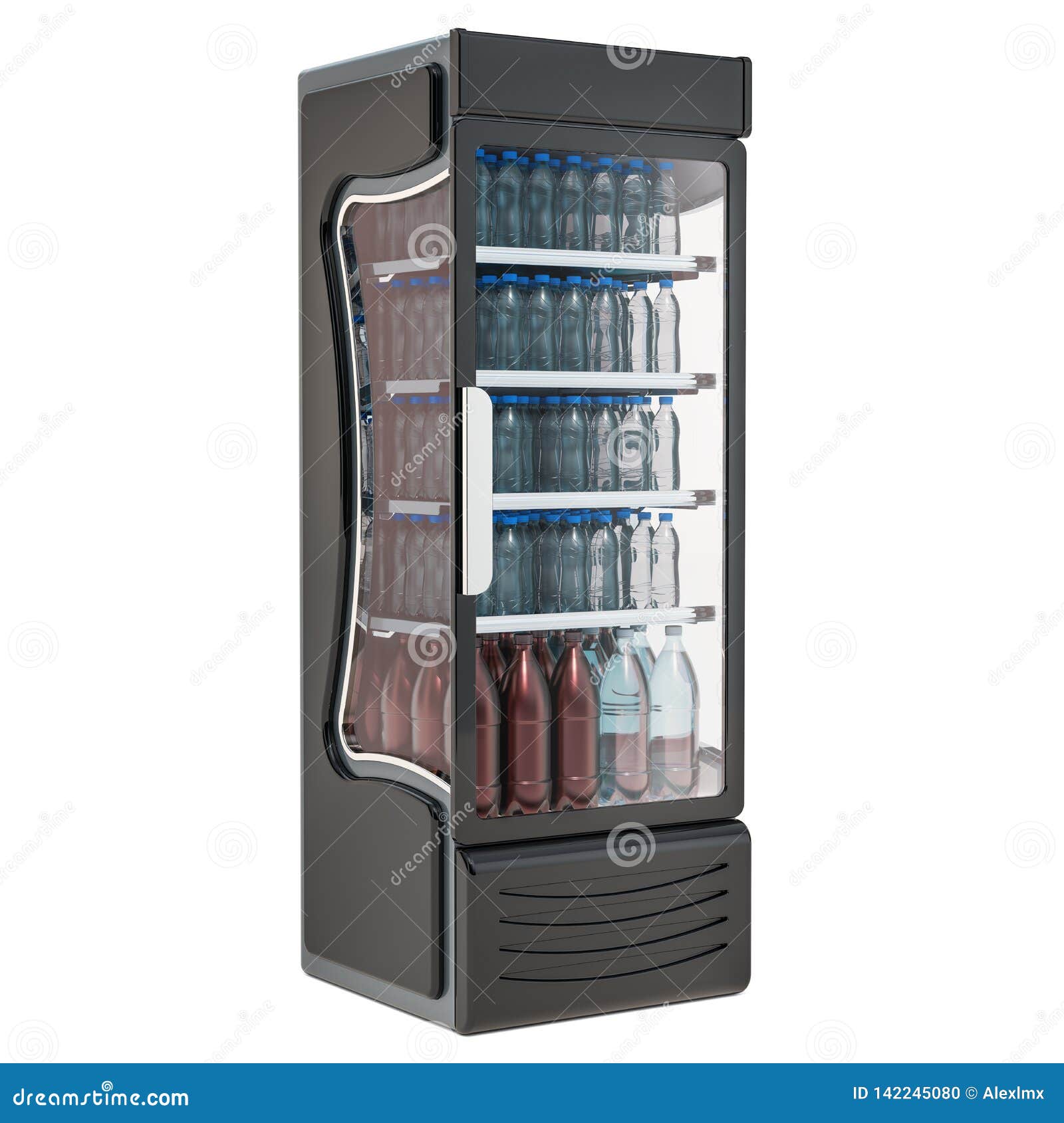 Showcase For Chilled Products With Blue Backlight Royalty-Free Stock ...