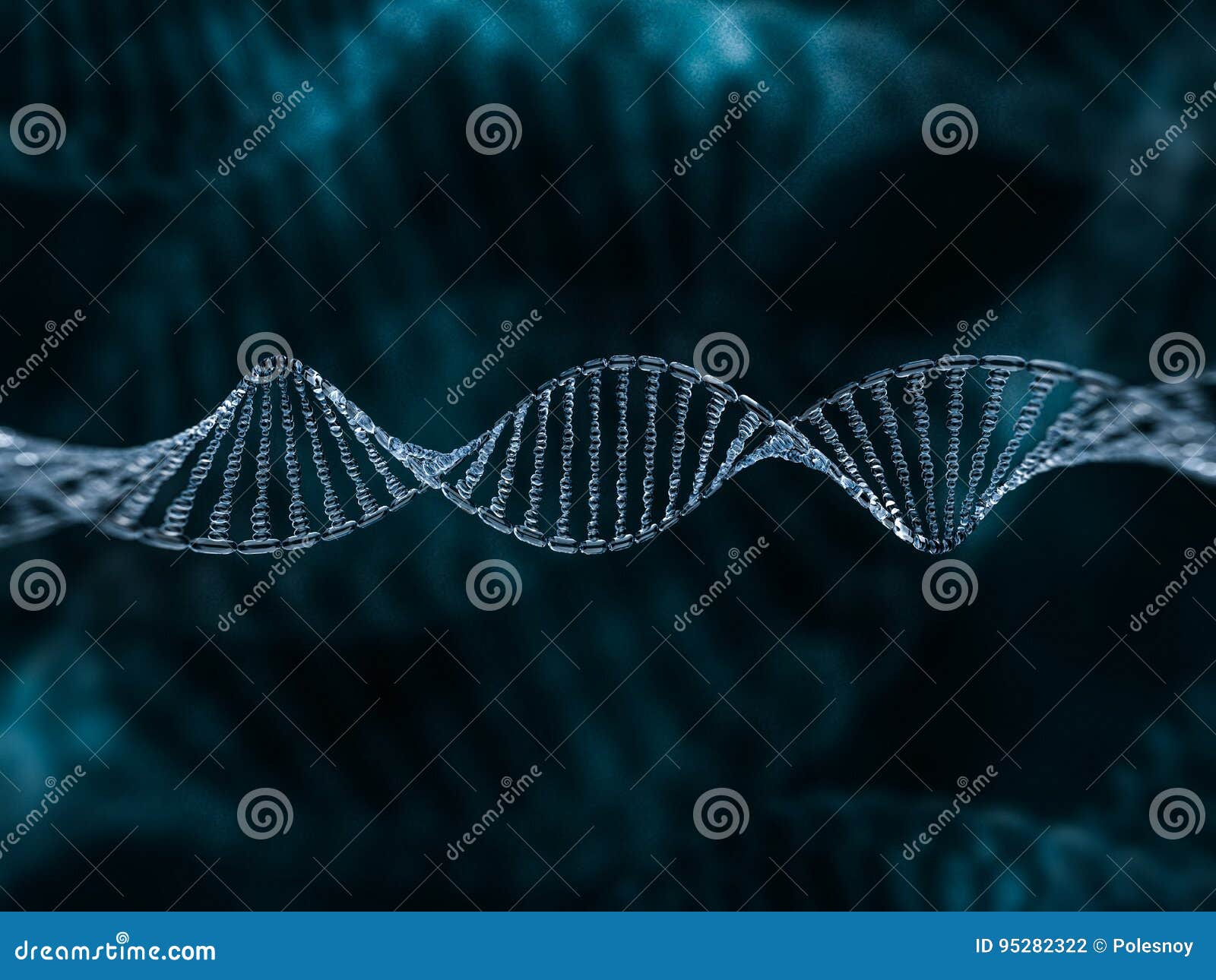 Glass dna model. 3D stock illustration. Illustration of biotechnology ...