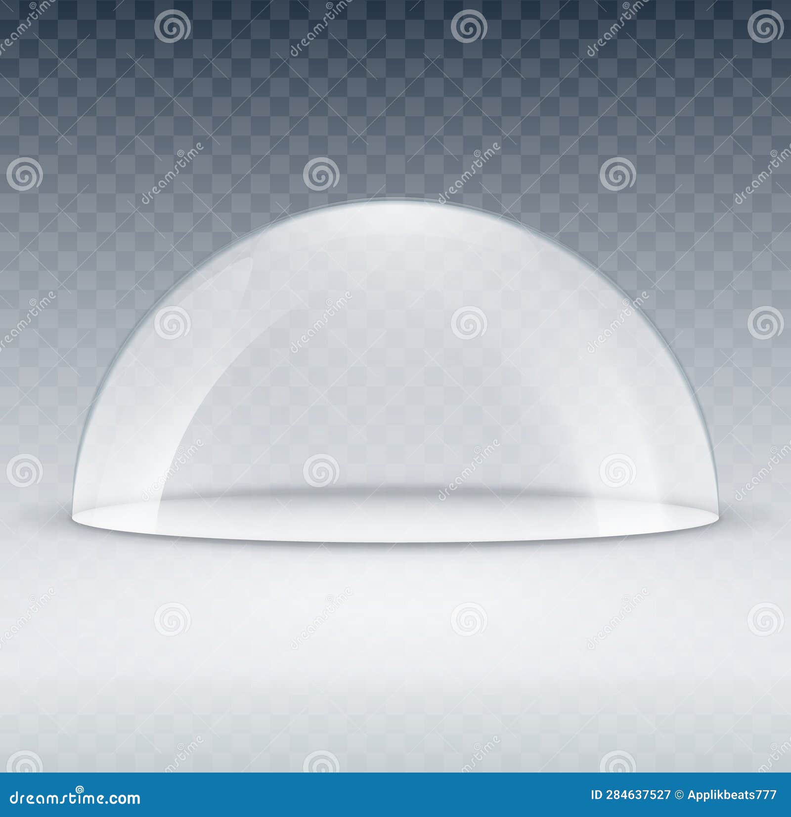 Glass Dome Container Mock-up. Plastic Dome Model Cover for Exhibition ...