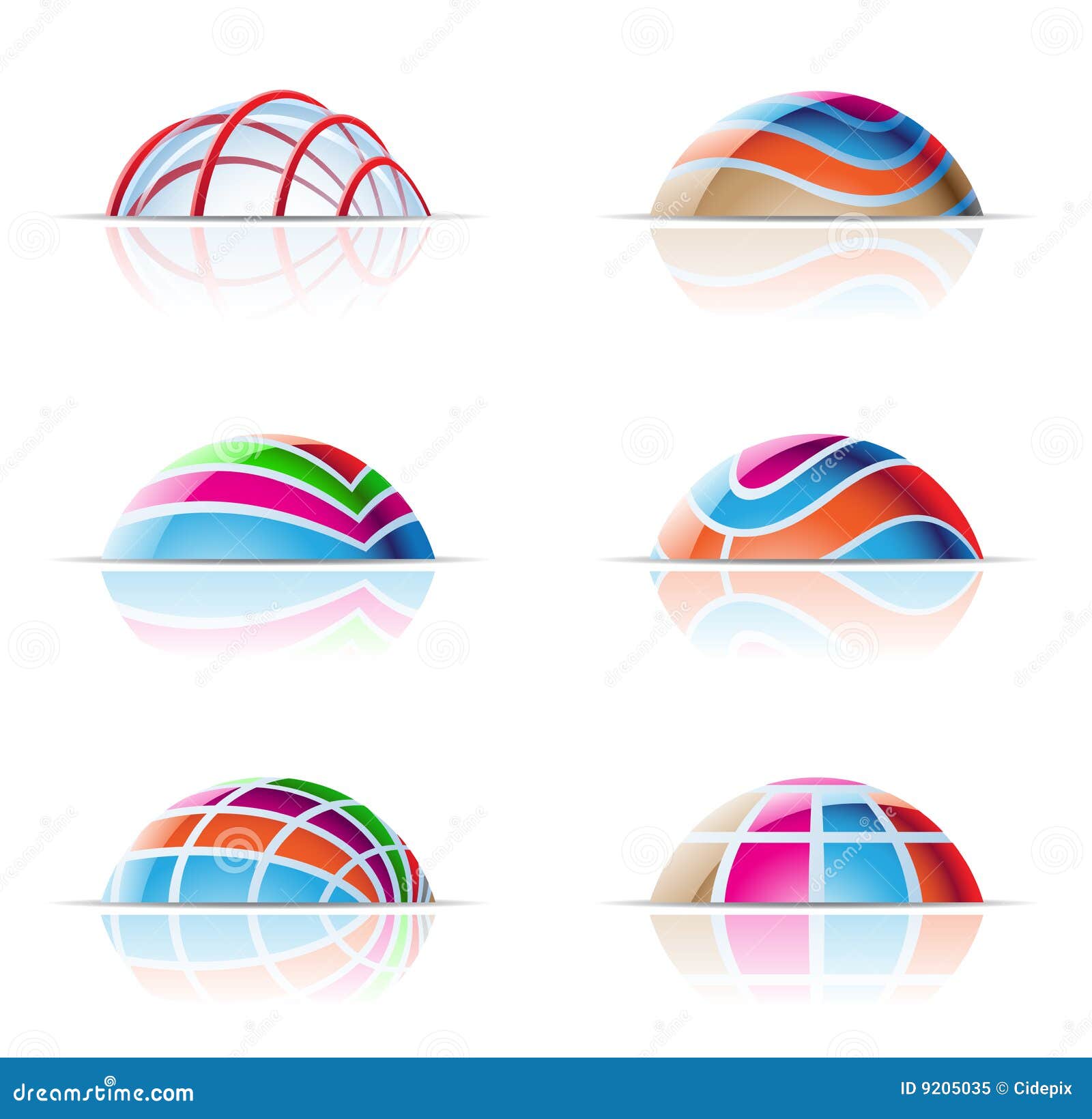 Glass dome icons stock vector. Illustration of architectural - 9205035